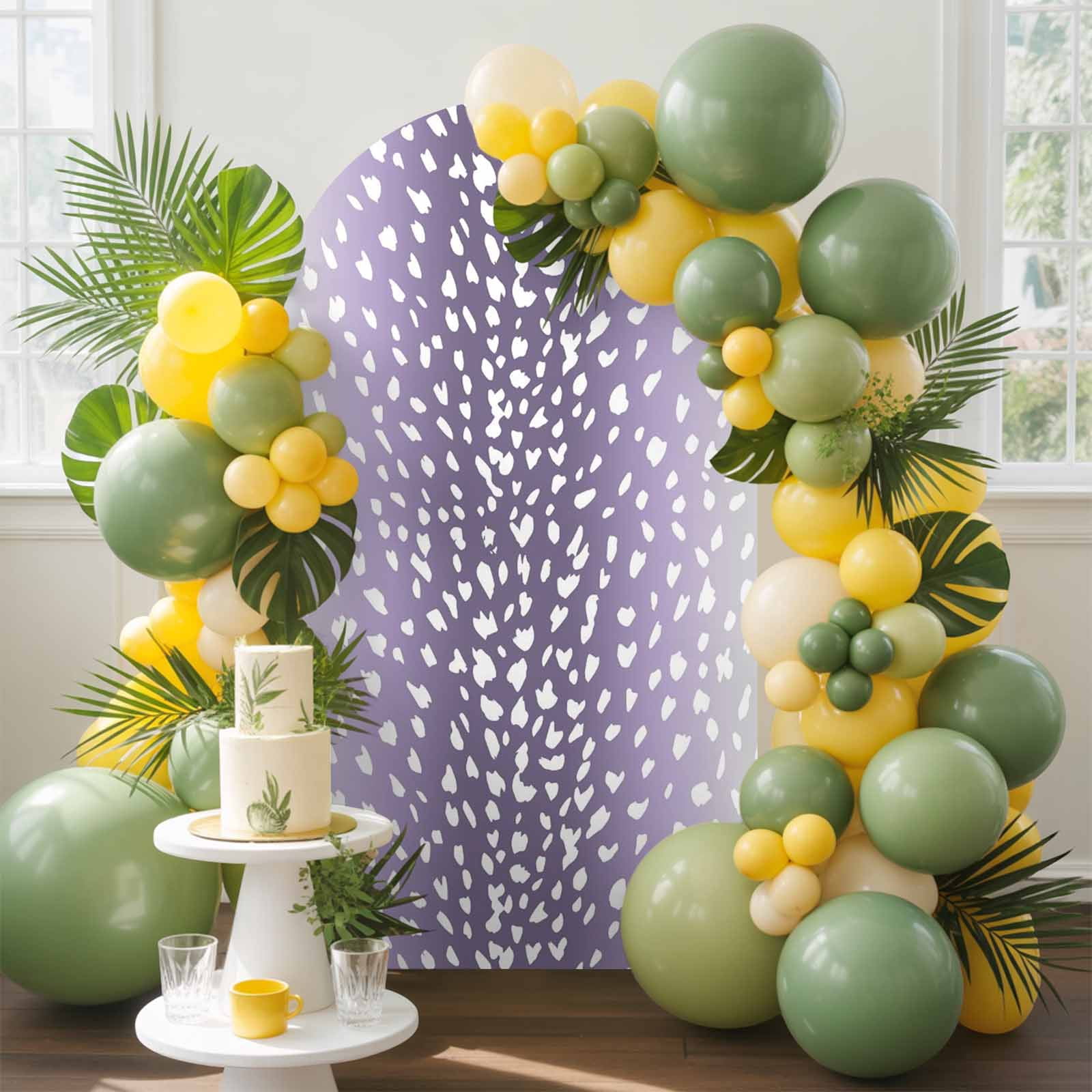 Art Purple Arch Backdrop Cover 4 FT, Vintage White Polka Dots Lavender ...
