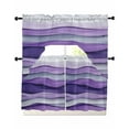 Art Purple Wave Swag Valance and Tier Curtains Set Watercolor Abstract ...