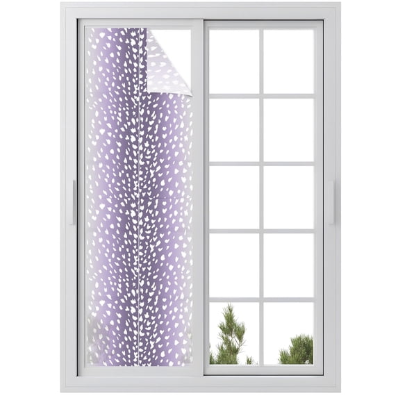 Art Purple Window Privacy Film Vintage White Polka Dots Lavender Purple ...