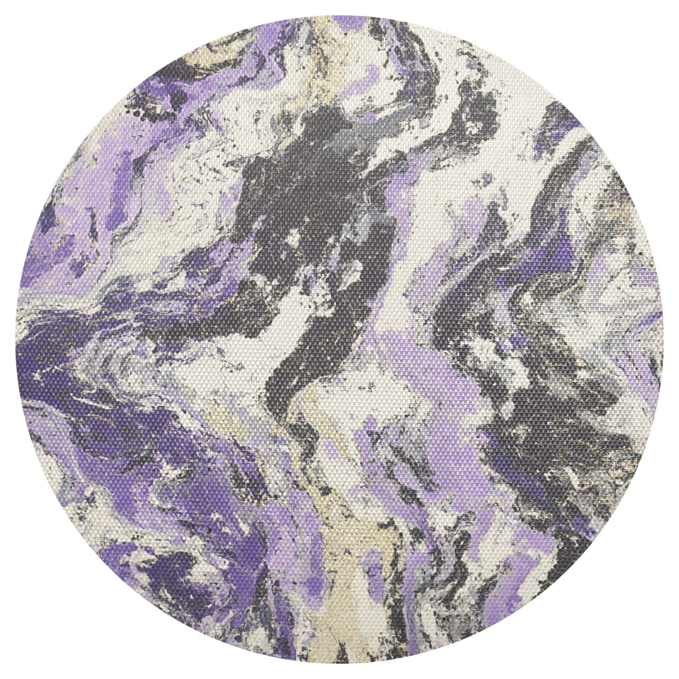 Art Purple and Black Pattern 4-Piece 15.4in Heat-Proof PVC Plate Mats ...