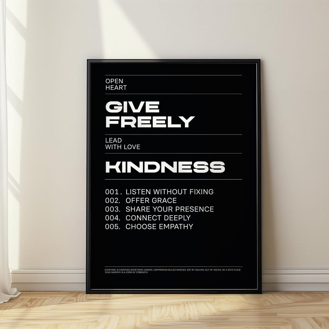 Art With Quote – Black And White Typography Print Featuring Give Freely ...