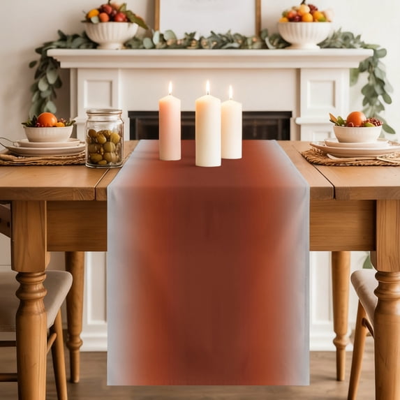 Art Red Dining Table Runner, Vintage Red Brown Ombre Farmhouse Rustic ...