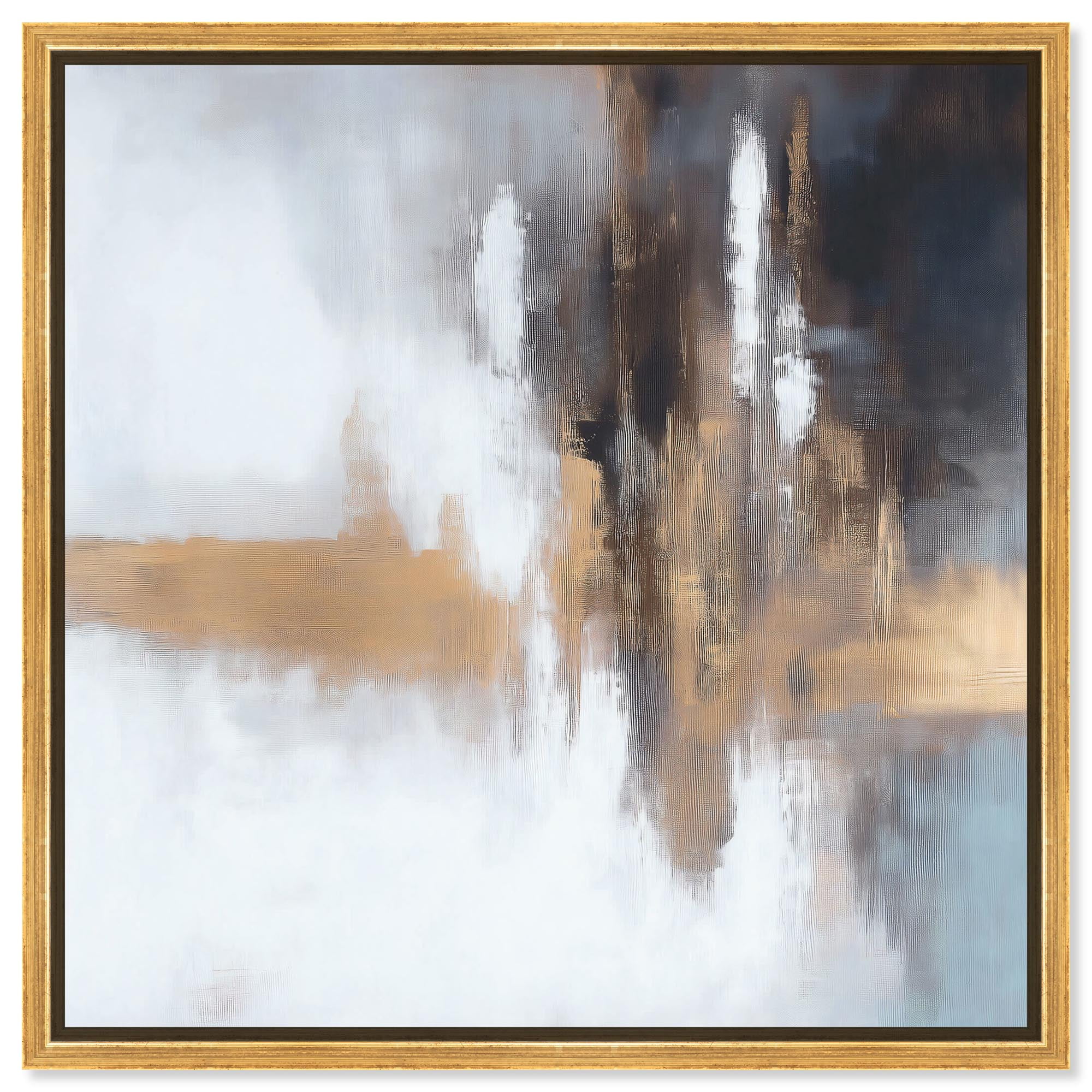 Art Remedy Abstract with Gold Canvas, 40" x 40", Gold Frame, Alchemy of ...