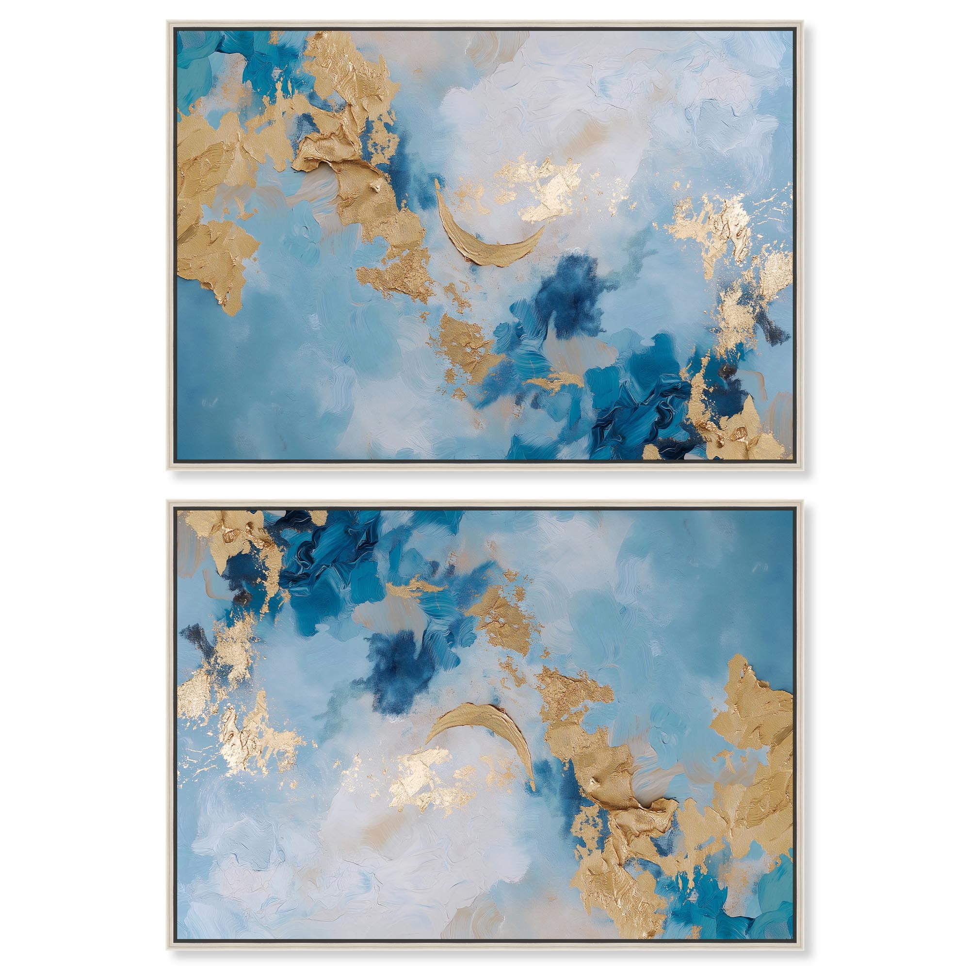 Art Remedy Bright Blue Art Canvas, 36" x 24", Silver Frame, Deep Blue ...