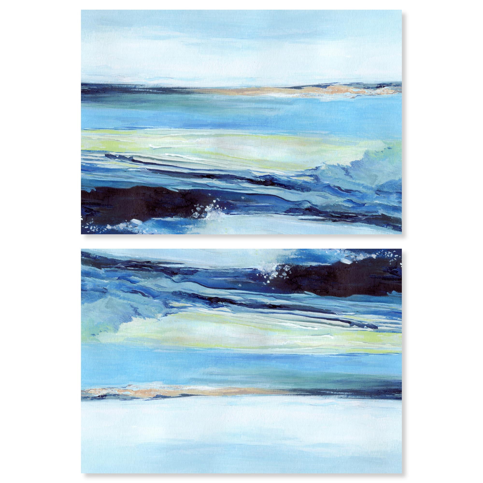 Art Remedy Bright Blue Art Canvas, 45" x 30", Gallery Wrapped, Blue ...