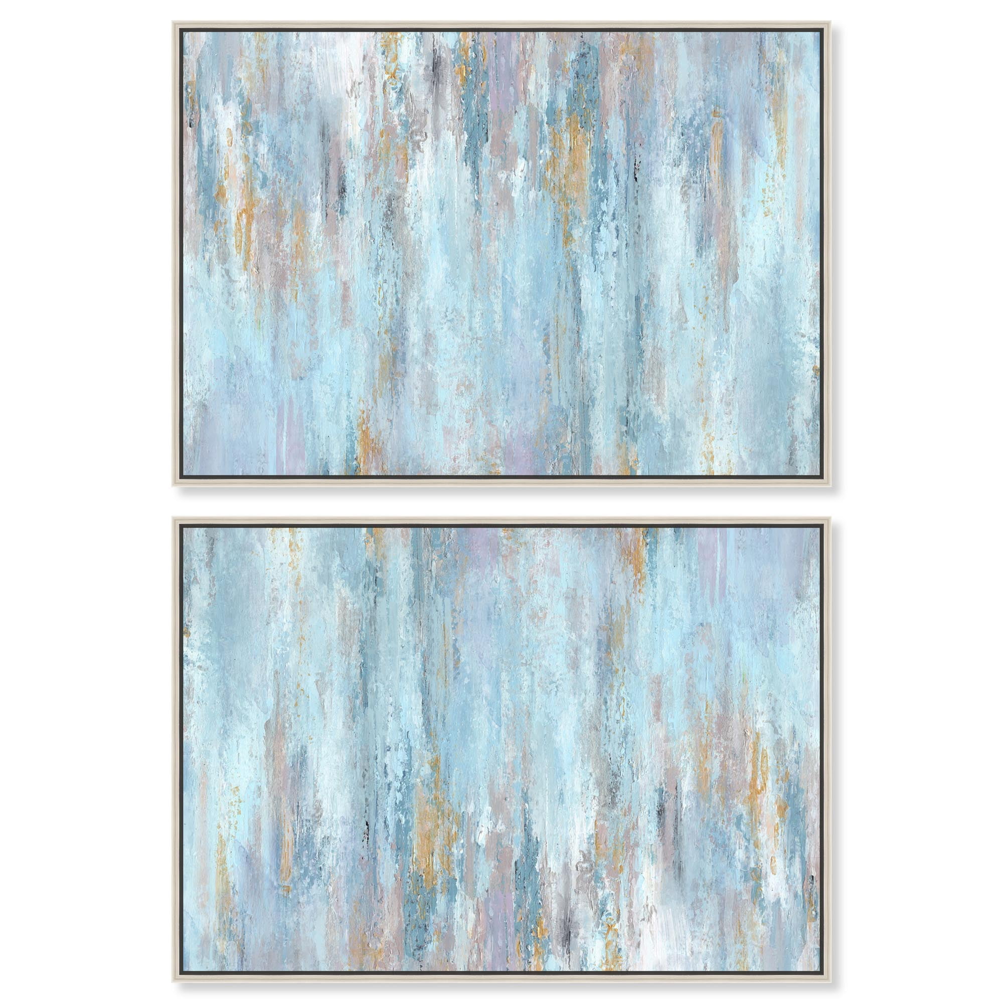 Art Remedy Bright Blue Art Canvas, 54" x 36", Silver Frame, Misty ...