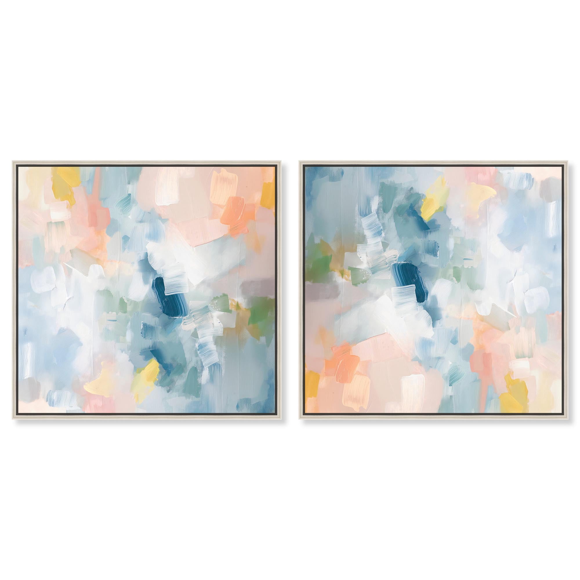 Art Remedy Bright Modern Canvas, 30" x 30", Silver Frame, Estatico I ...