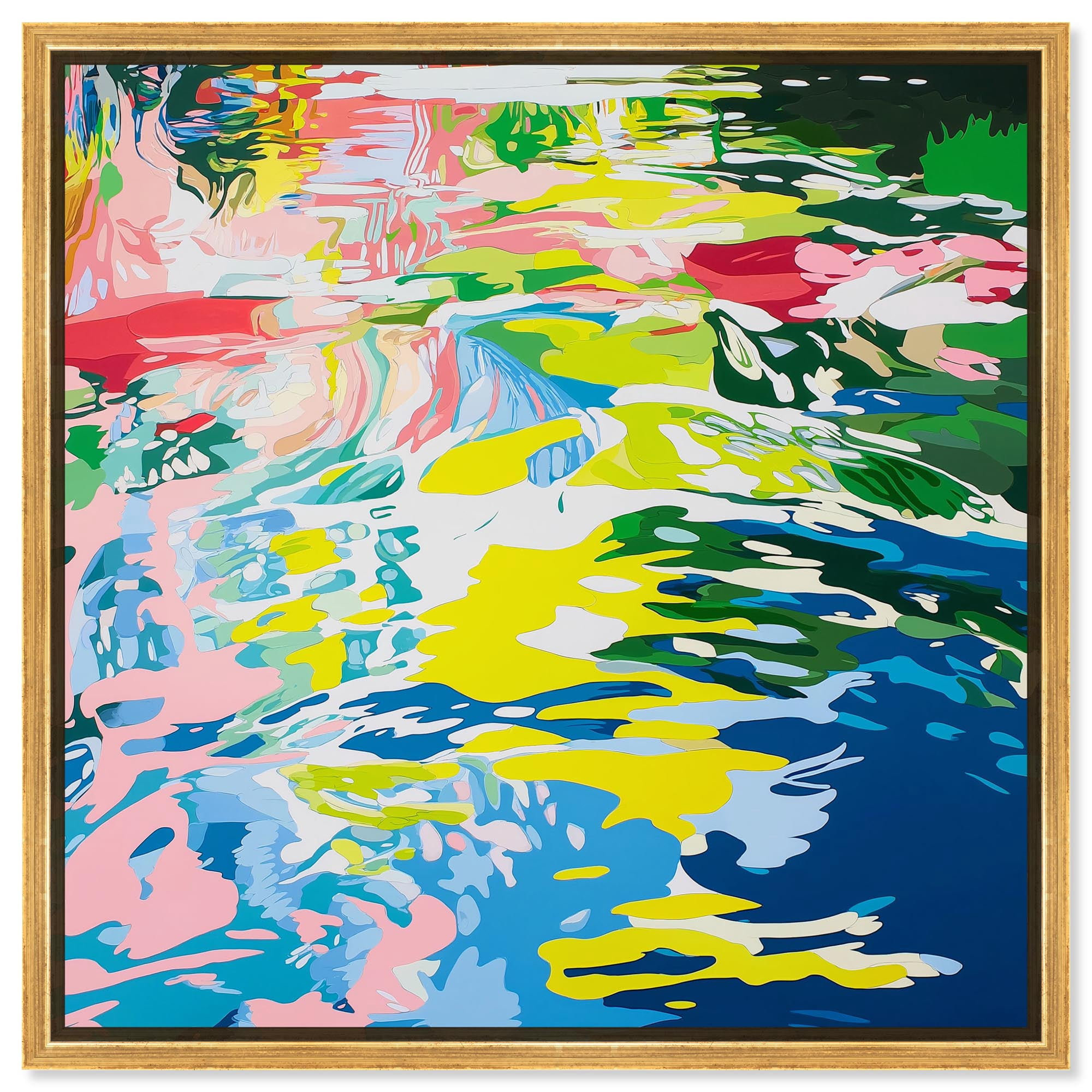 Art Remedy Bright Tropical Art Canvas, 12" x 12", Gold Frame, Vivid ...