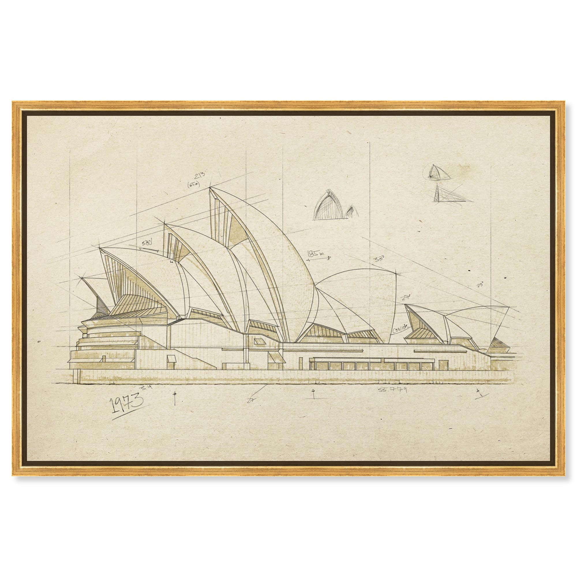 Art Remedy Classic Landscape Canvas, 30" x 20", Gold Frame, Sydney ...