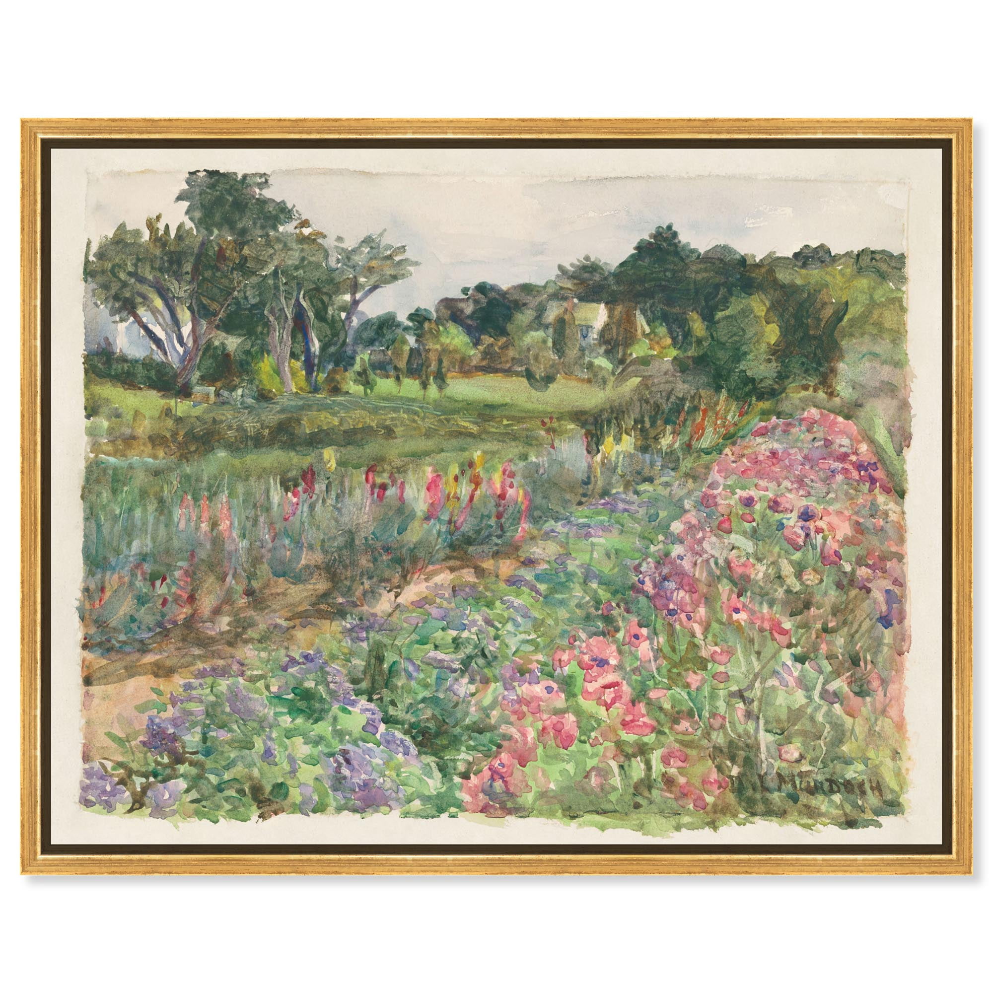 Art Remedy Classic Landscapes Canvas, 30" x 24", Gold Frame, Estate in ...