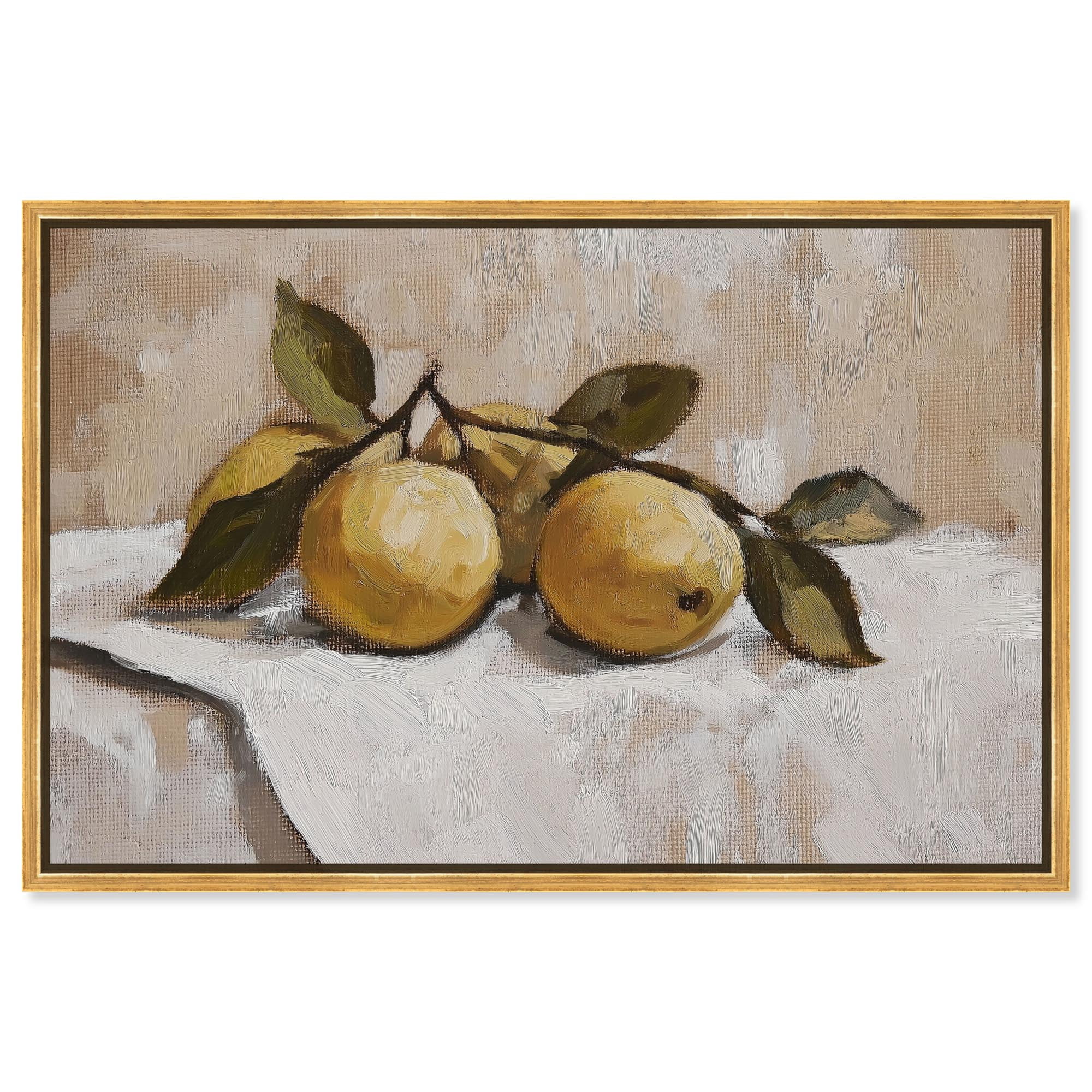 Art Remedy Classic Still Life Canvas, 45" x 30", Gold Frame, White ...