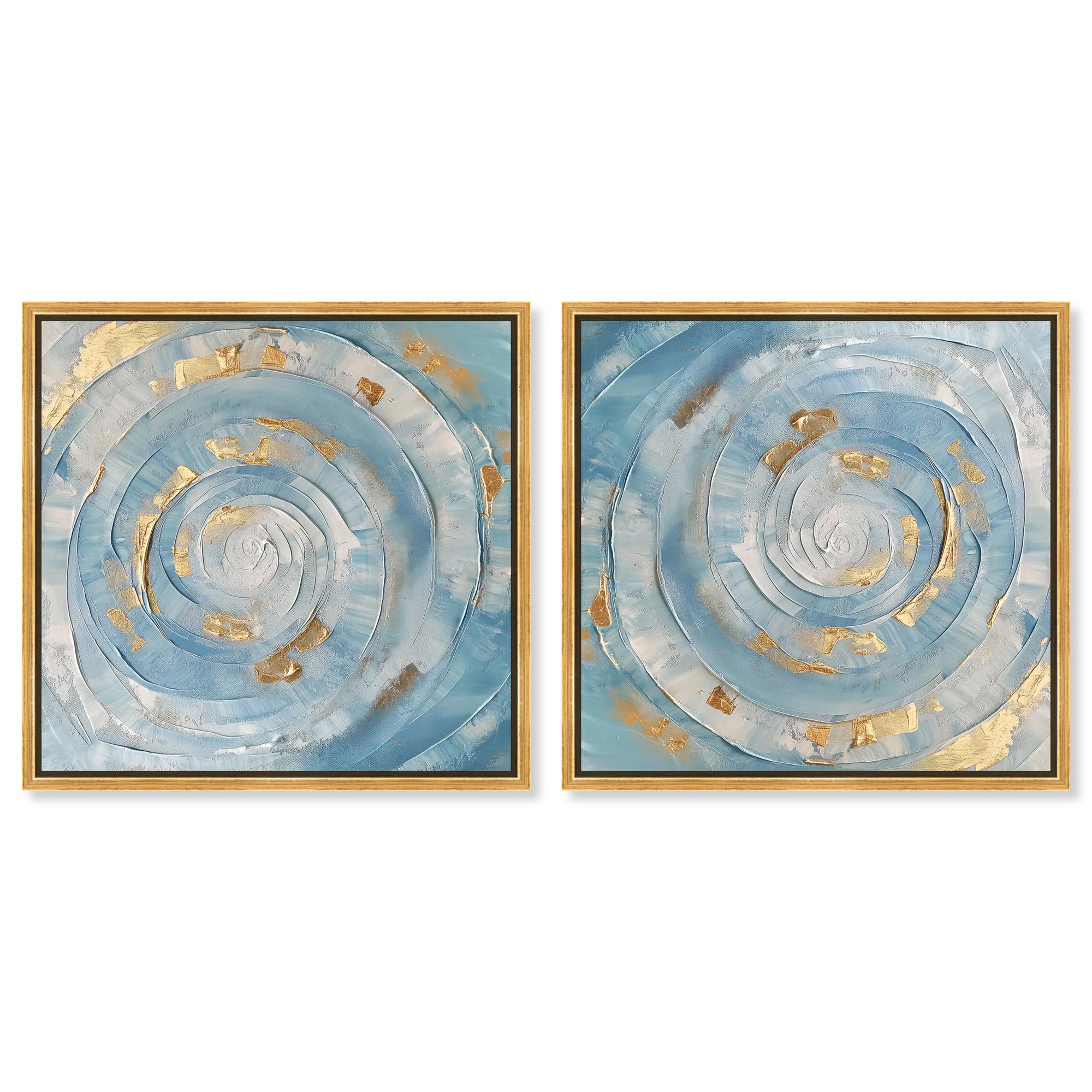 Art Remedy Coastal Abstracts Canvas, 40" x 40", Gold Frame, Golden Flux ...