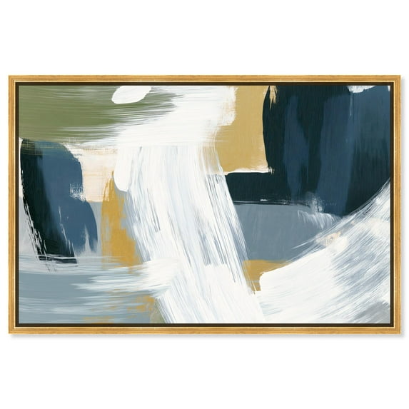 Art Remedy Color Block Abstract Canvas, 24" x 16", Gold Frame, Textured ...