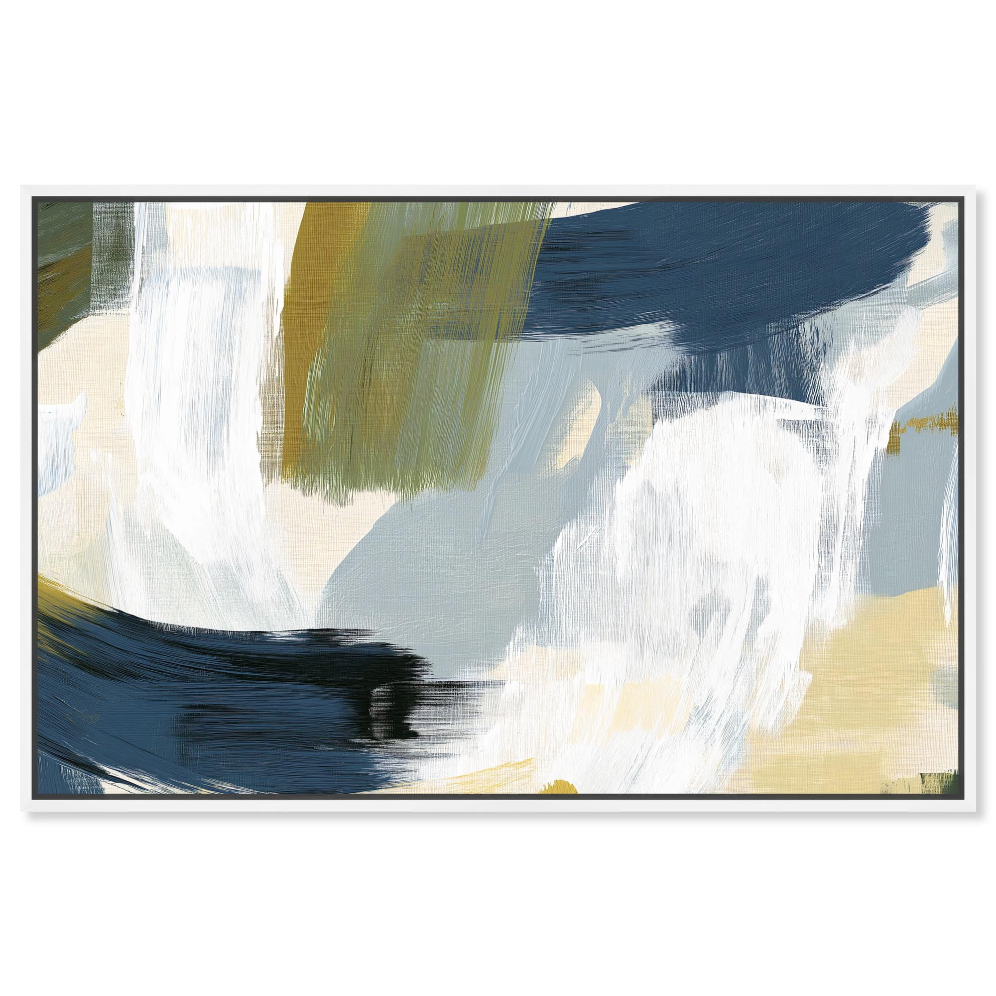 Art Remedy Color Block Abstract Canvas, 36" x 24", White Frame ...