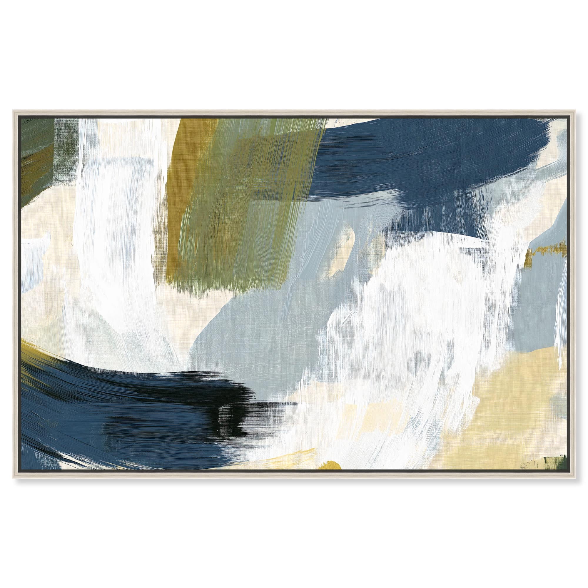Art Remedy Color Block Abstract Canvas, 45" x 30", Silver Frame ...