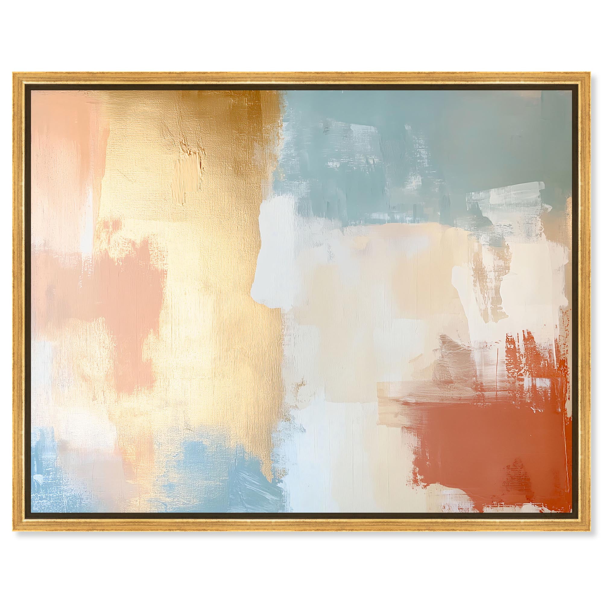 Art Remedy Colorful Abstract Canvas, 30" x 24", Gold Frame, Painted Serenity I - Walmart.com