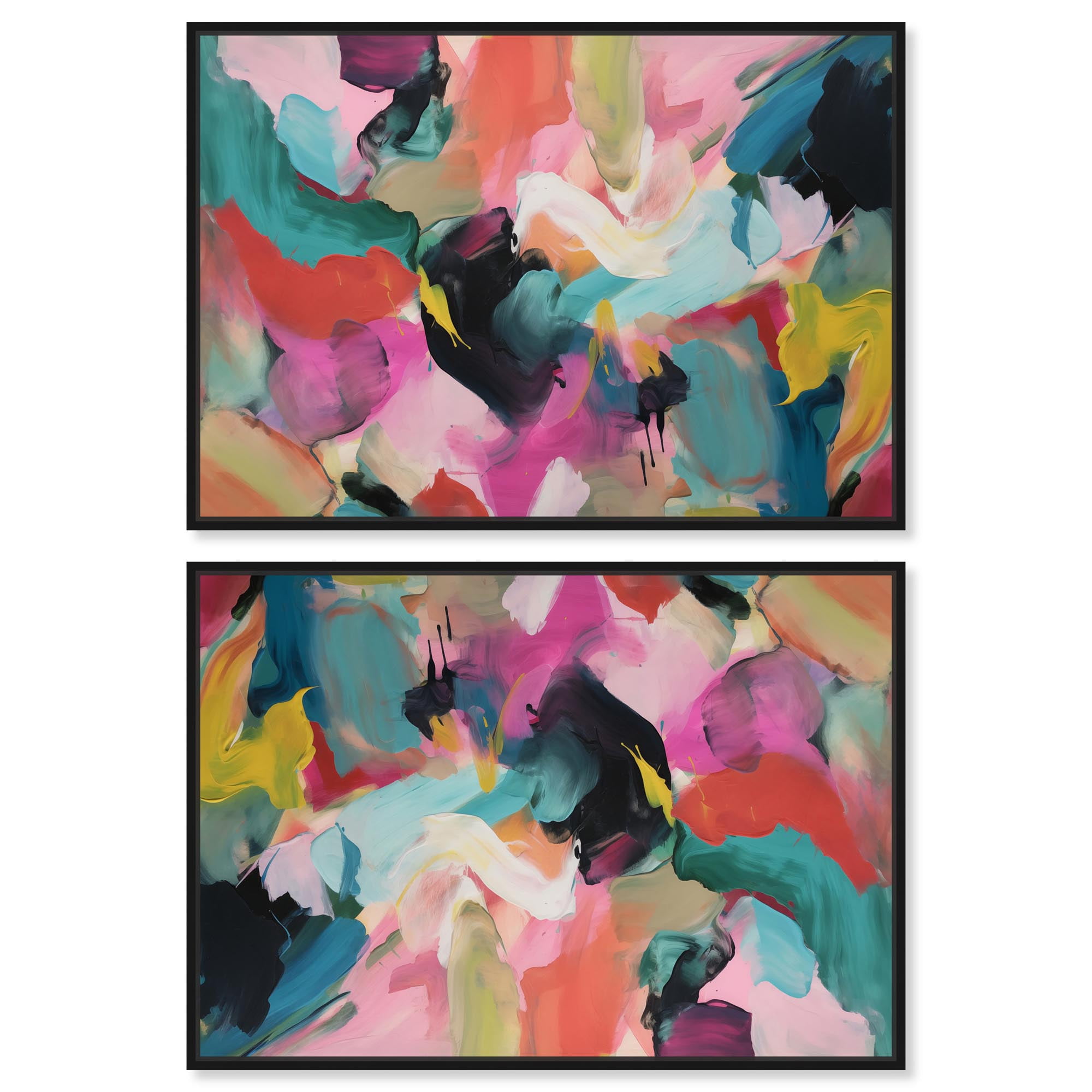 Art Remedy Colorful Urban Art Canvas, 30" x 20", Black Frame, Colorful Glowwave Set - Walmart.com