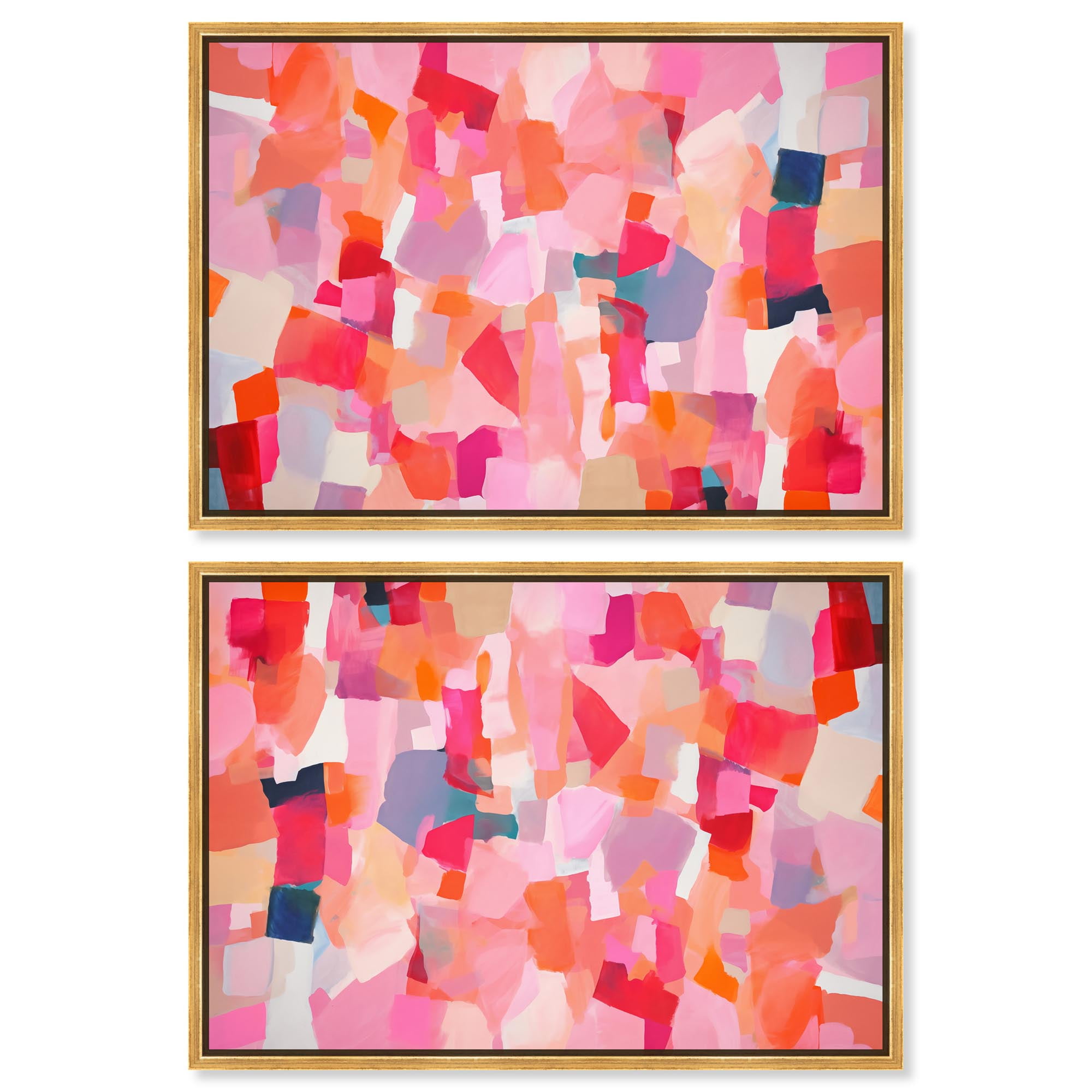 Art Remedy Colorful Urban Art Canvas, 54" x 36", Gold Frame, Crimson ...