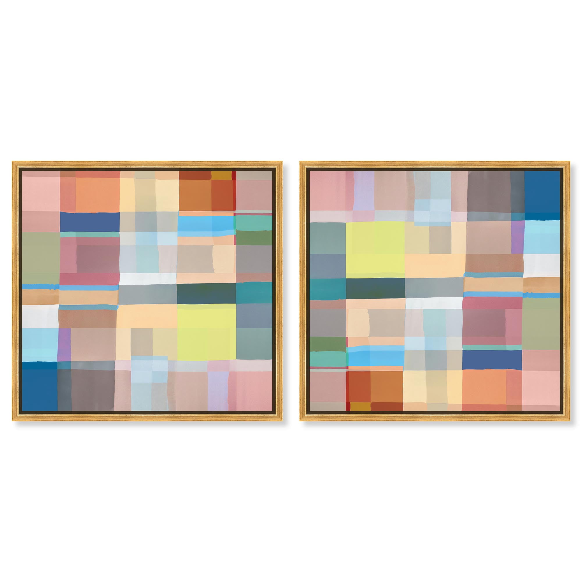 Art Remedy Contemporary Art Canvas, 20" x 20", Gold Frame, Color Board ...