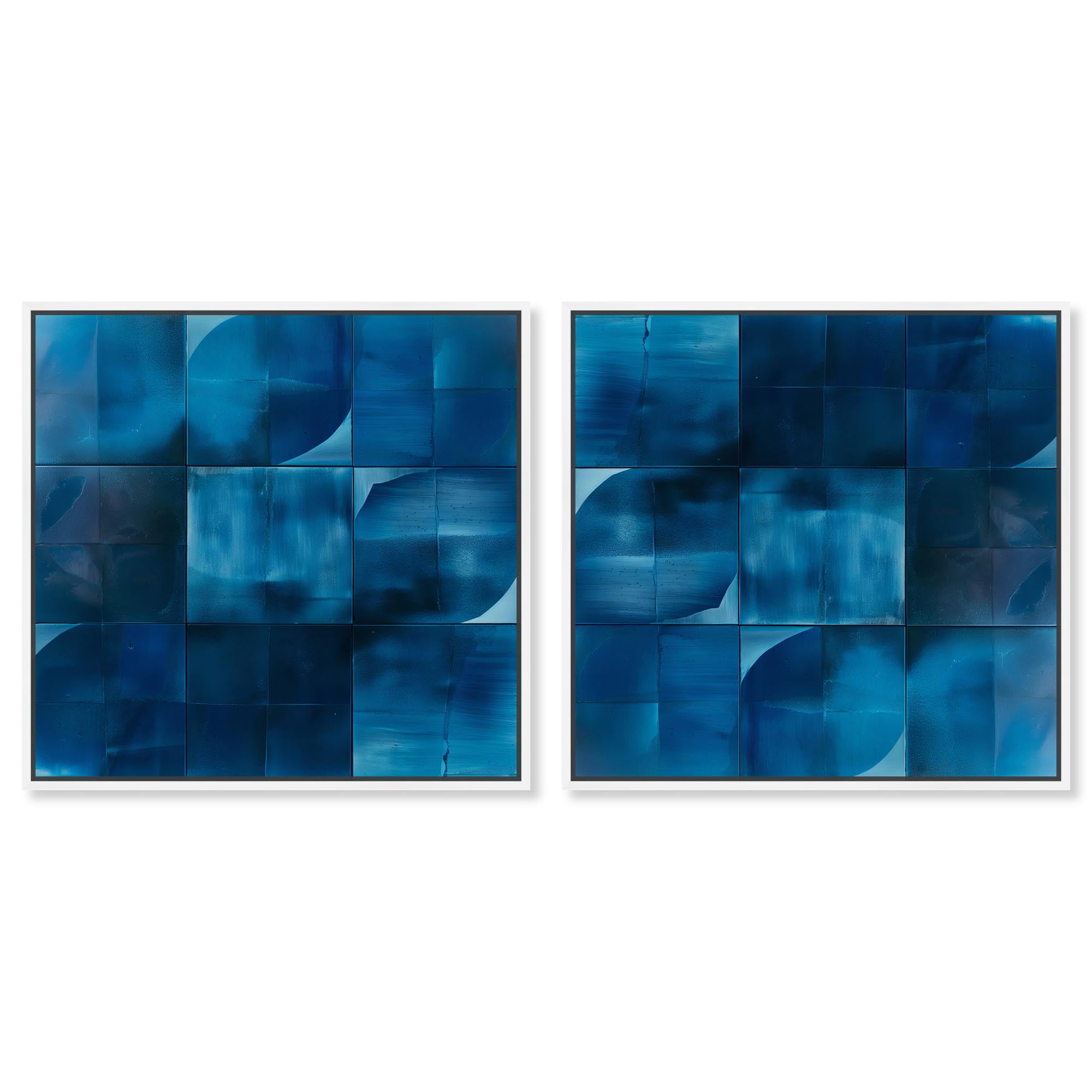 Art Remedy Contemporary Art Canvas, 30" x 30", White Frame, Indigo ...