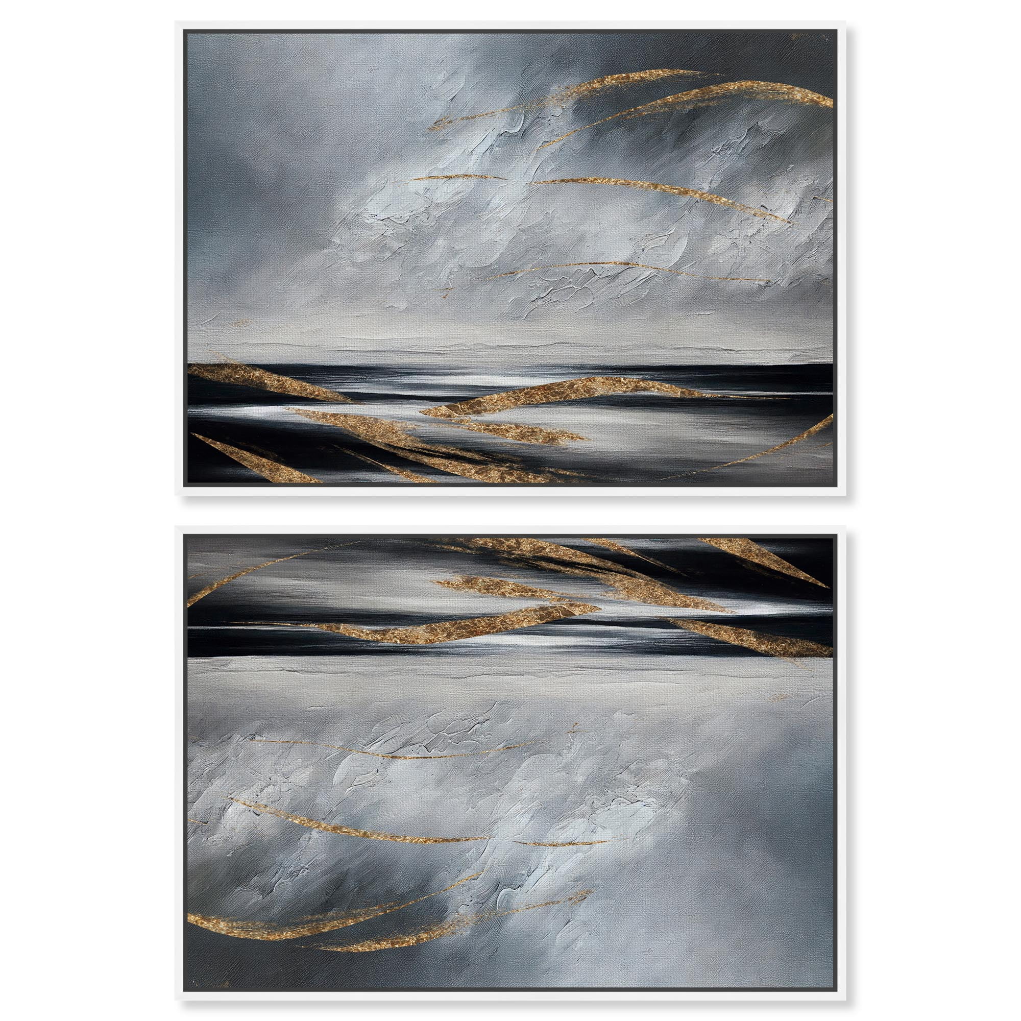 Art Remedy Contemporary Art Canvas, 45" x 30", White Frame, Calmy ...