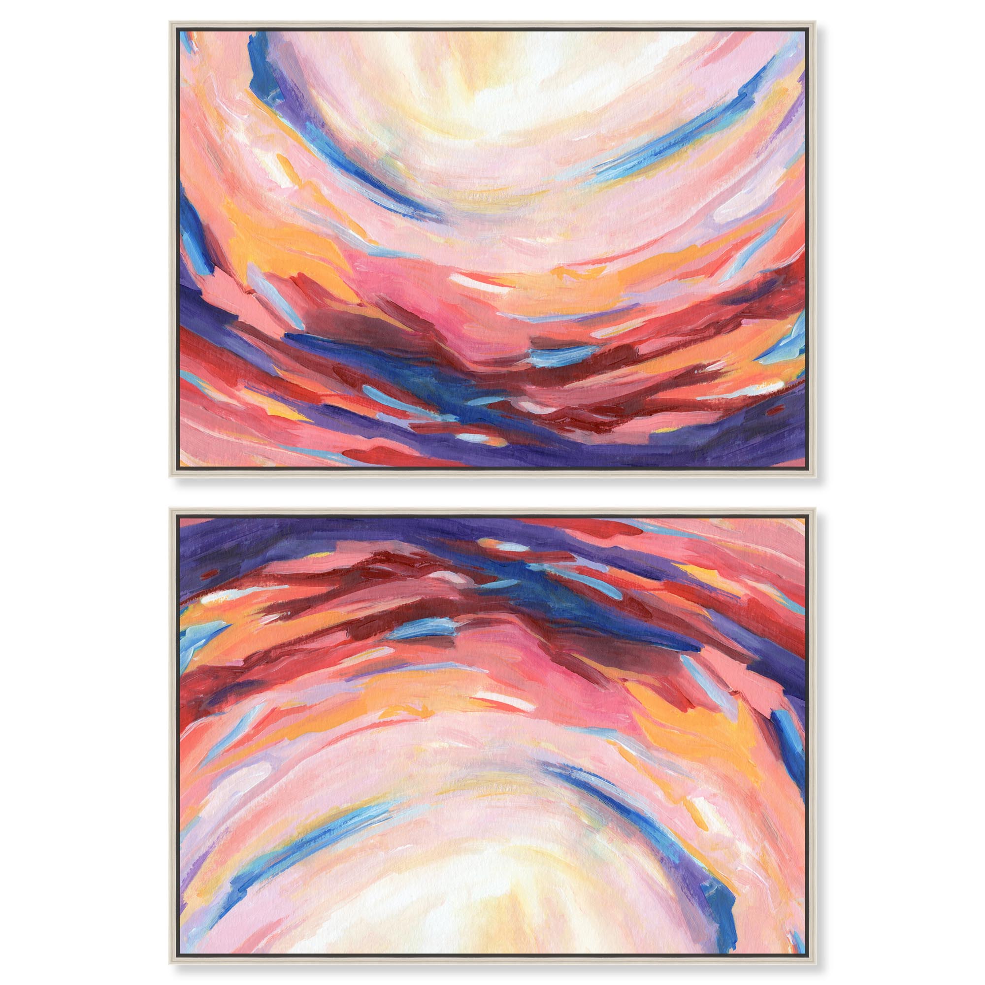 Art Remedy Contemporary Modern Canvas, 24" x 16", Silver Frame ...