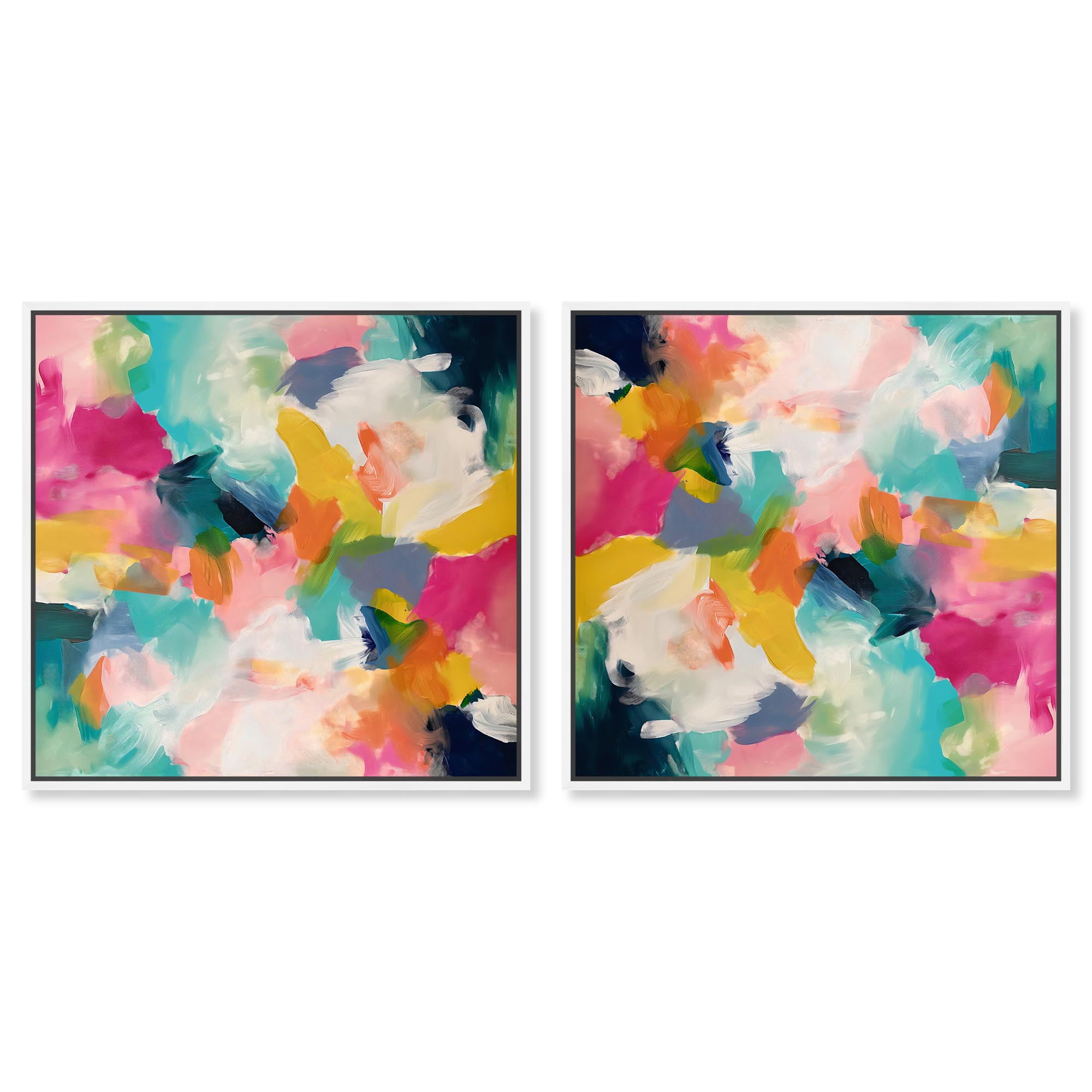 Art Remedy Dopamine Art Canvas, 30" x 30", White Frame, Glazed Melodies ...