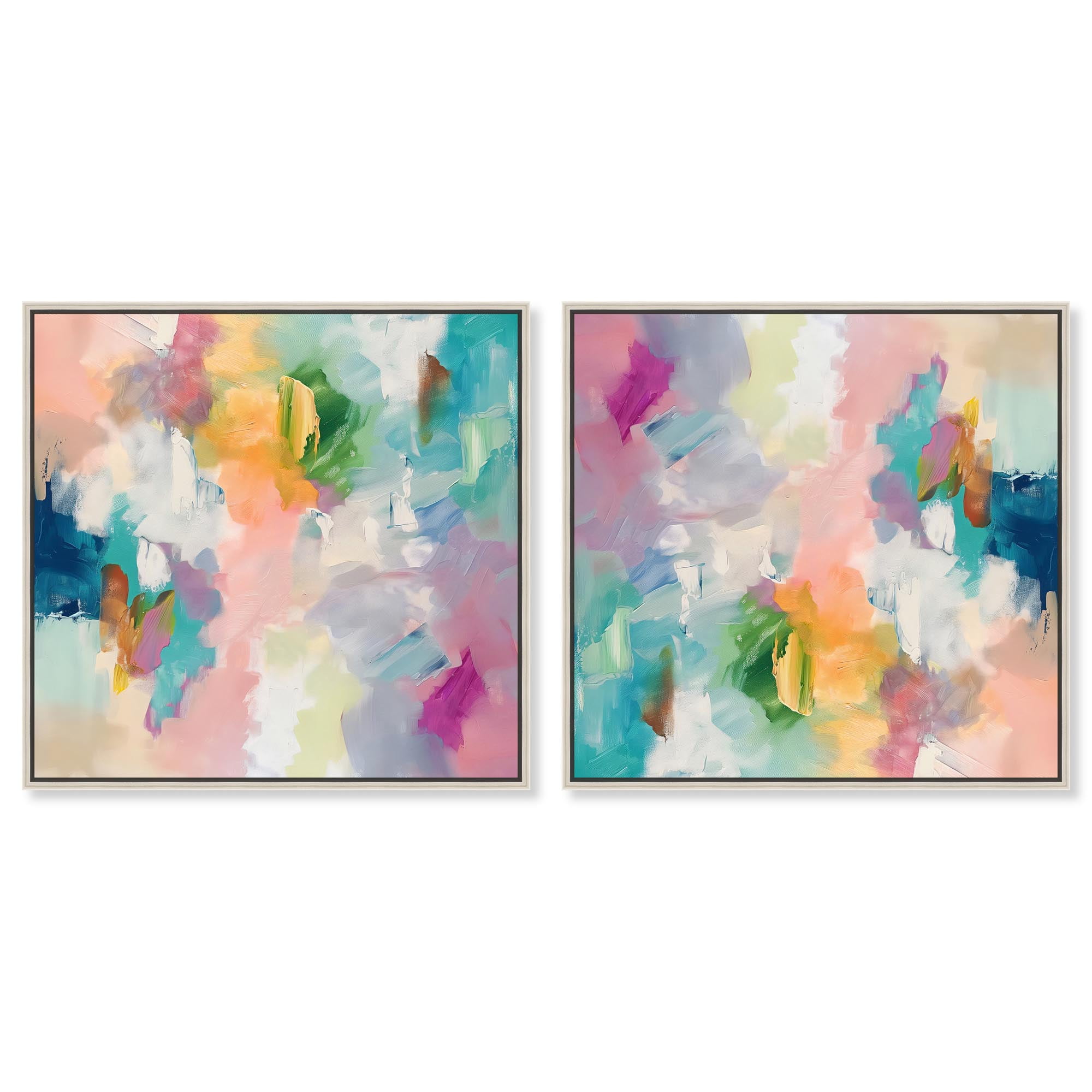 Art Remedy Dopamine Art Canvas, 40" x 40", Silver Frame, Softly Woven ...