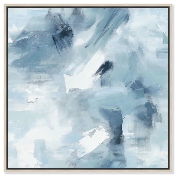 Art Remedy Faded Blue Abstract Canvas, 24" x 24", Silver Frame, Where ...