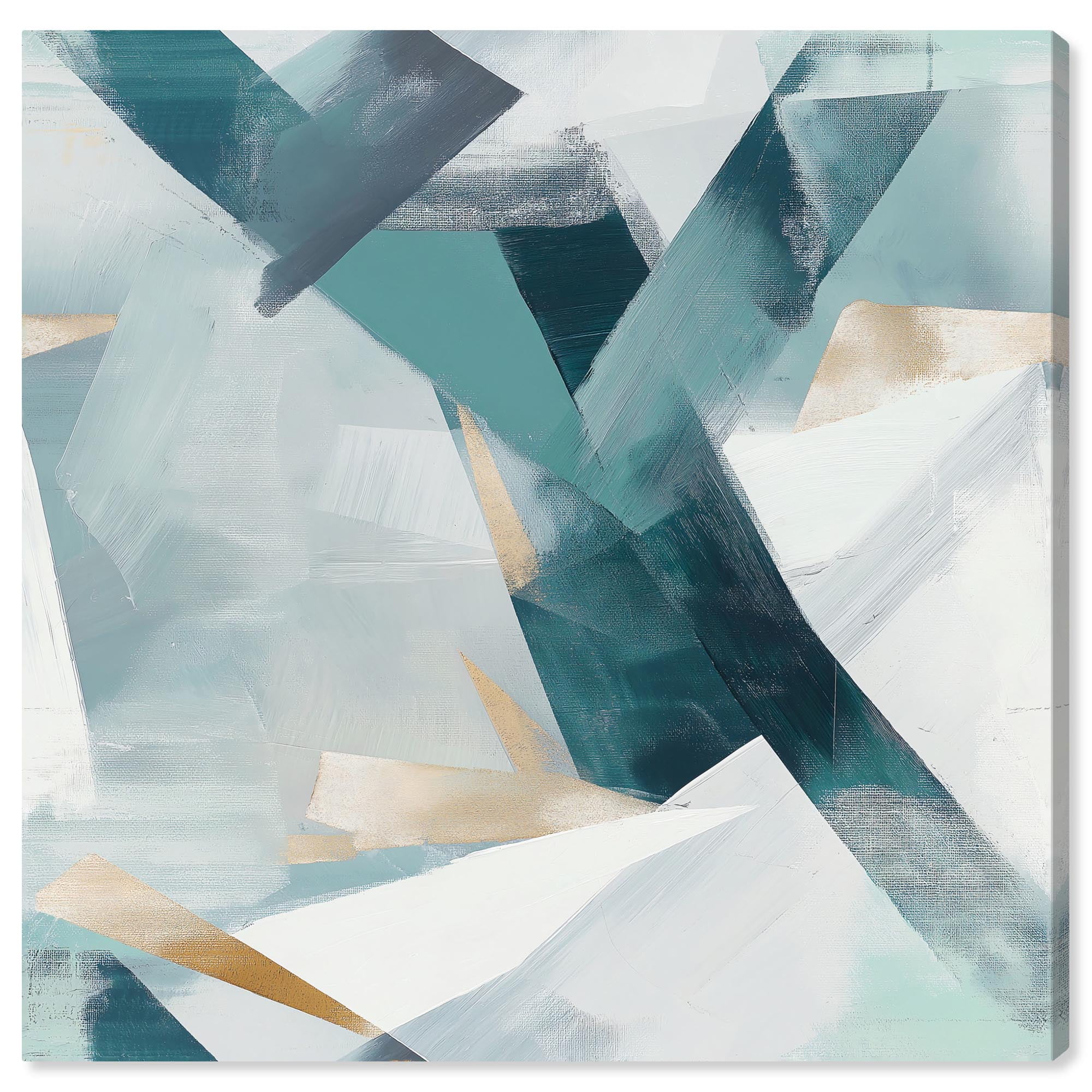 Cerulean Shard Canvas Teal Abstracts by Art Remedy, Gallery Wrapped, 40 ...