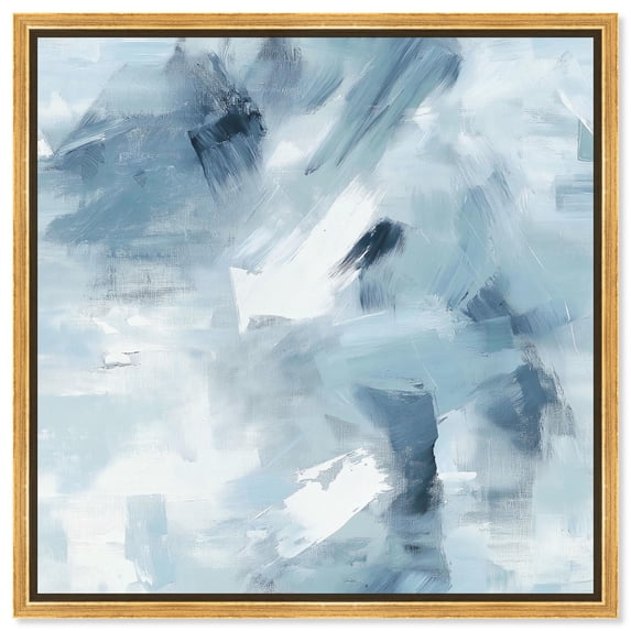 Art Remedy Faded Blue Abstract Canvas, 40" x 40", Gold Frame, Where ...