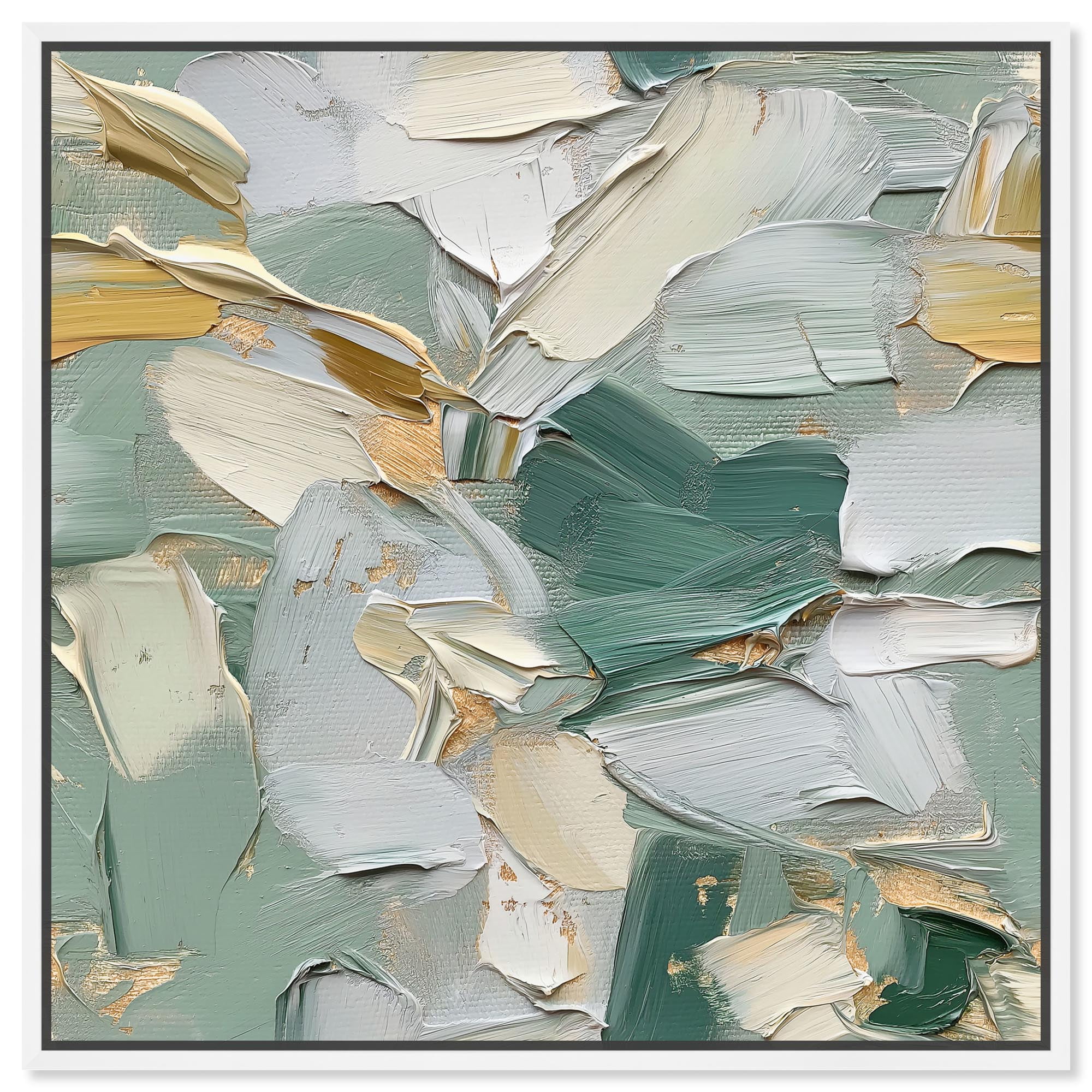 Fractured Forest Layered Canvas Teal Abstracts by Art Remedy, White ...