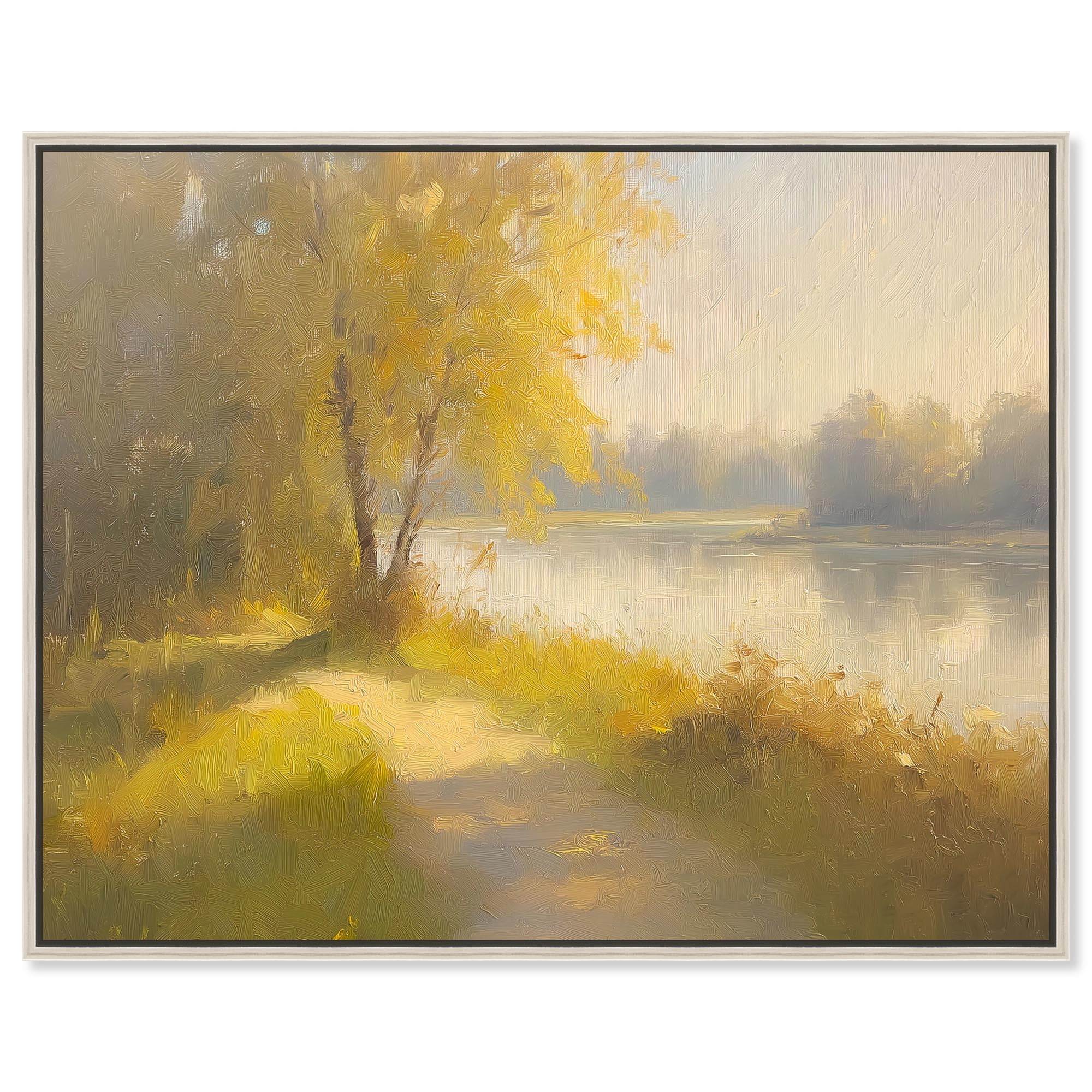 Art Remedy Farmhouse Landscape Canvas, 20" x 16", Silver Frame, Lagoon ...