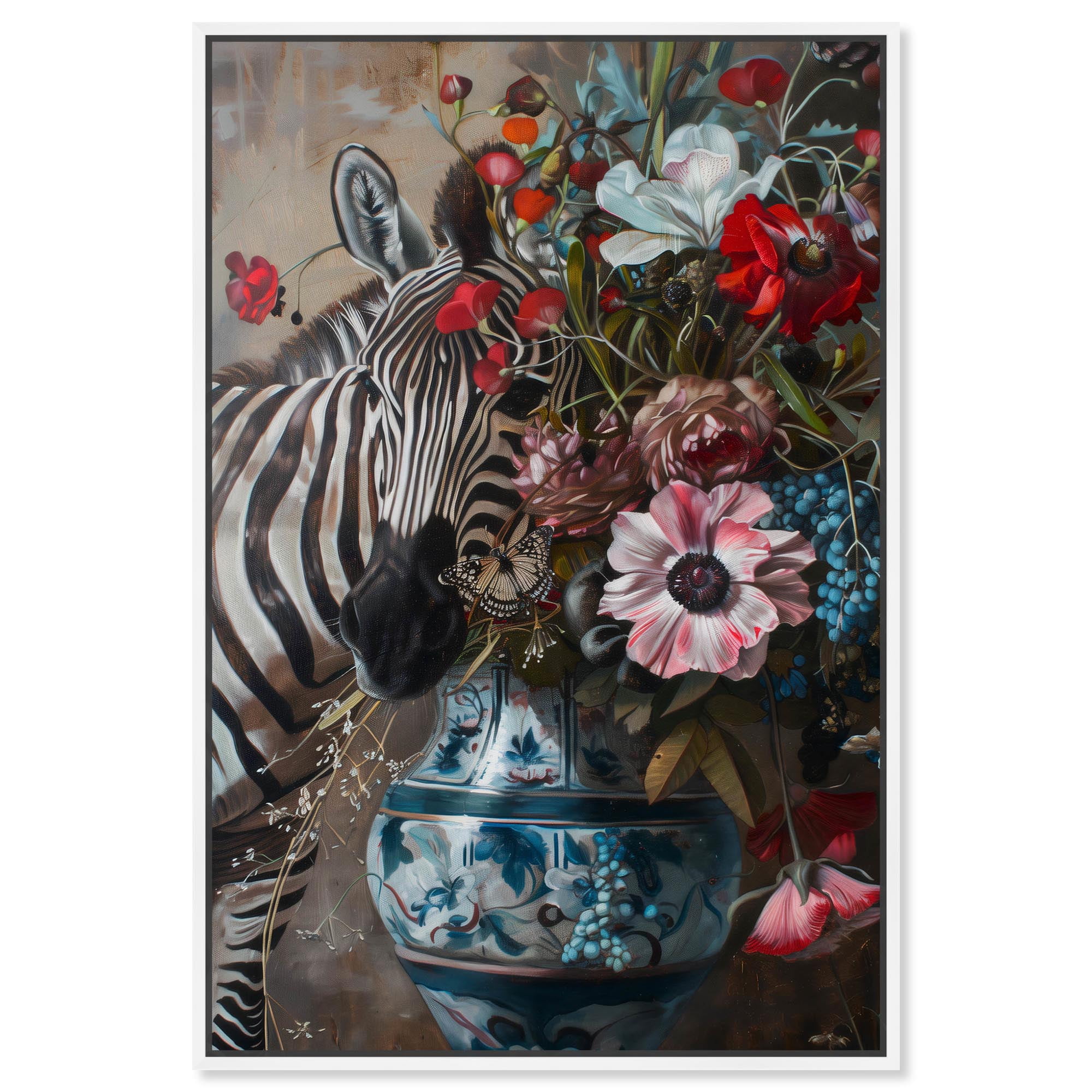 Art Remedy Floral Still Life Canvas, 30" x 45", White Frame, Classic ...