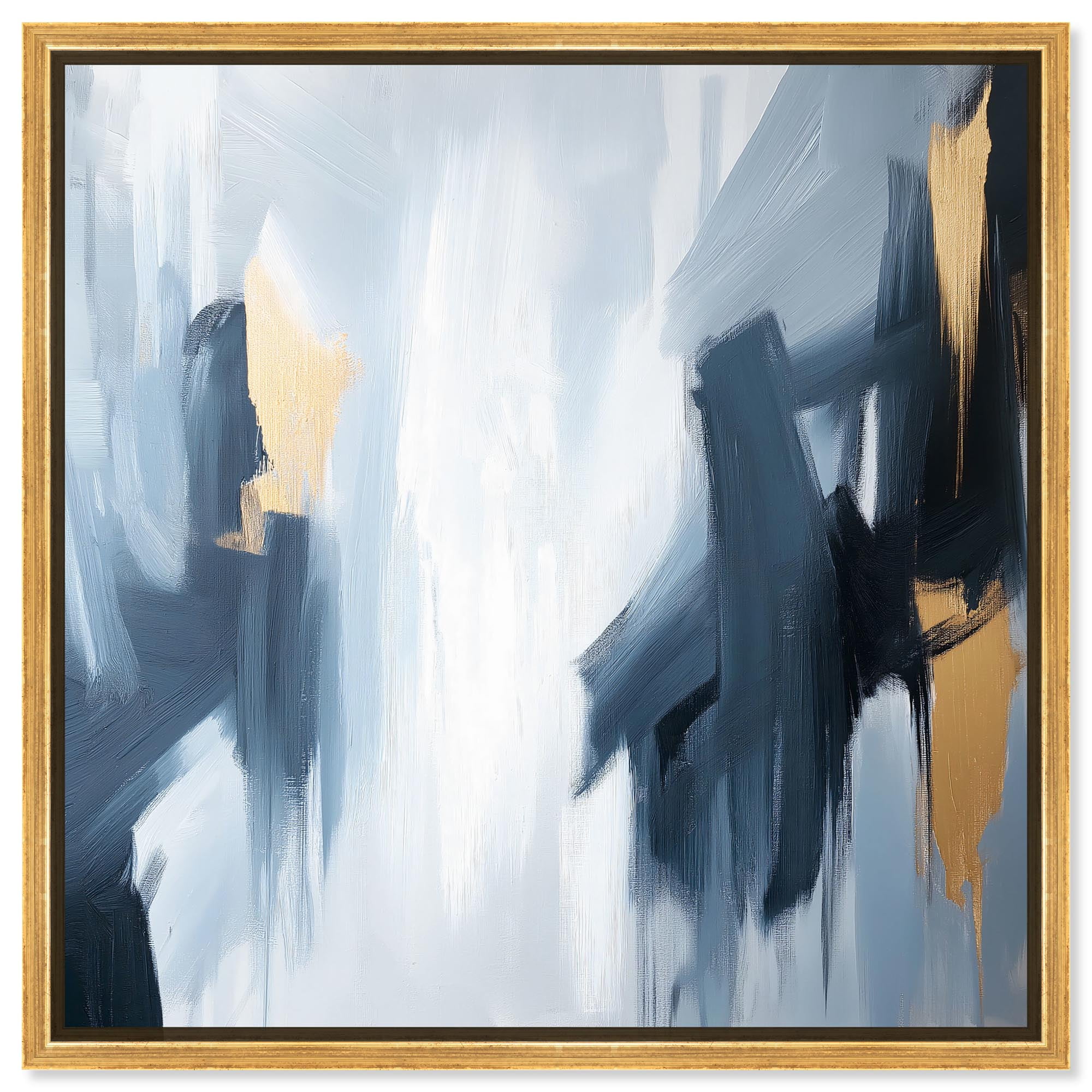 Contained Gesture I Canvas Elegant Abstracts by Art Remedy, Gold Frame ...