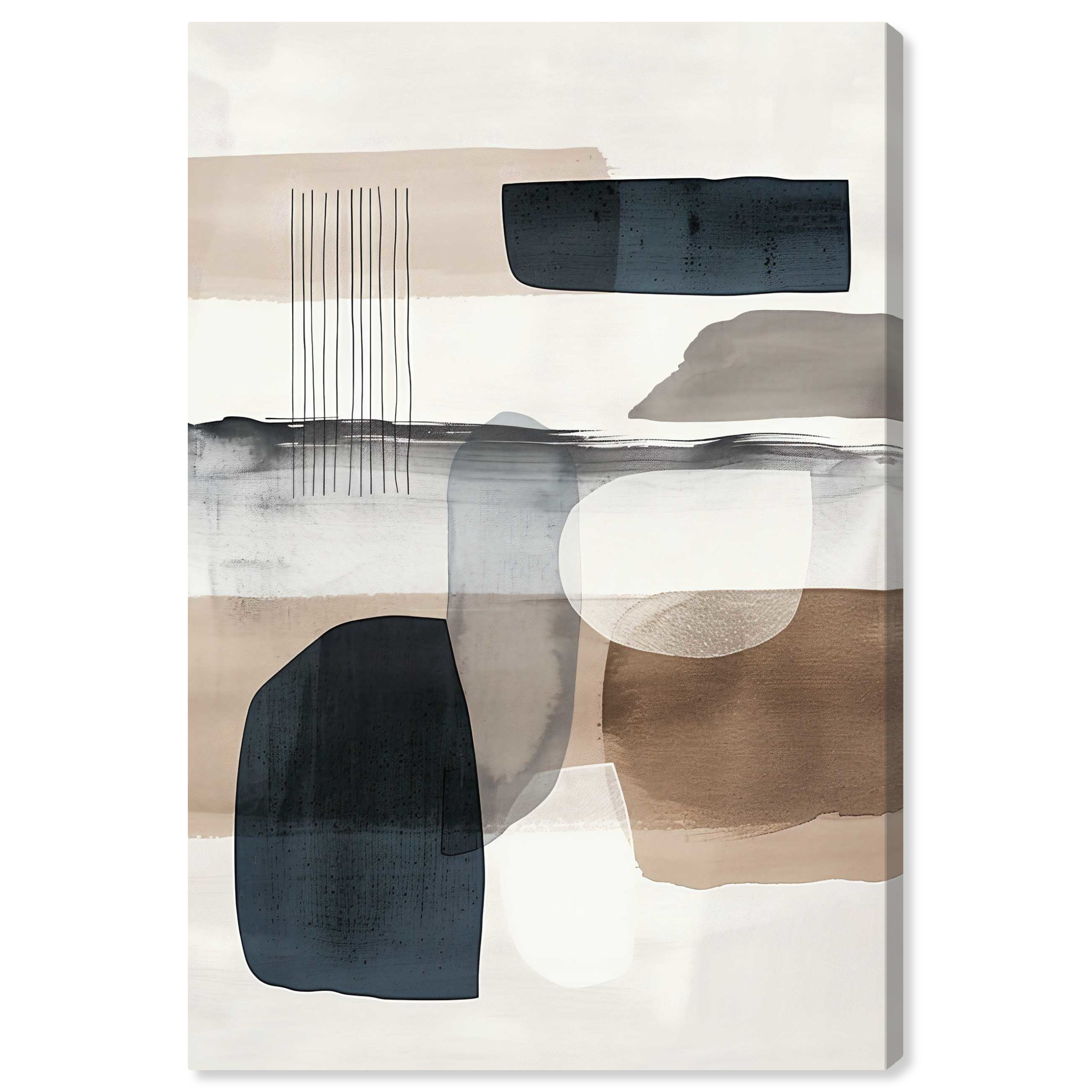 Art Remedy Layers Of Depth Gallery Wrapped Abstract Shapes 1 Piece ...