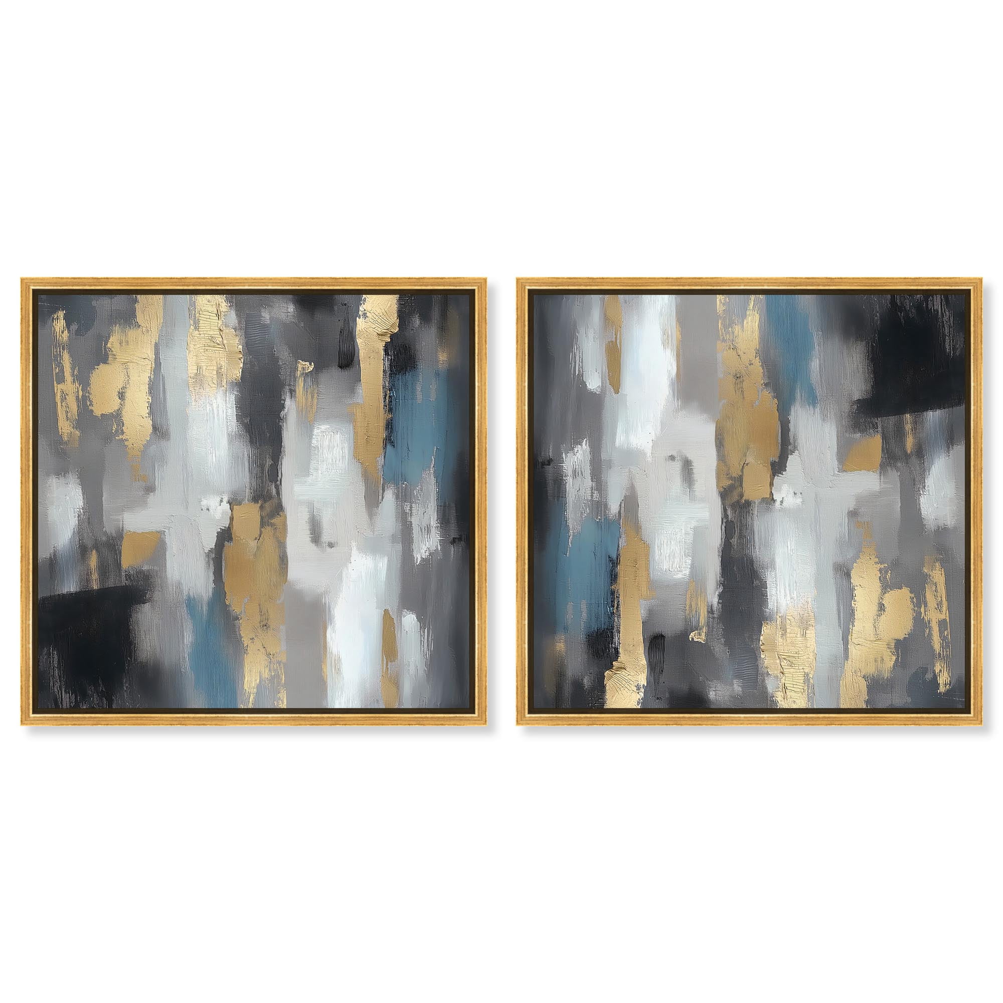 Art Remedy Mancave Art Canvas, 40" x 40", Gold Frame, Concrete and Gold ...