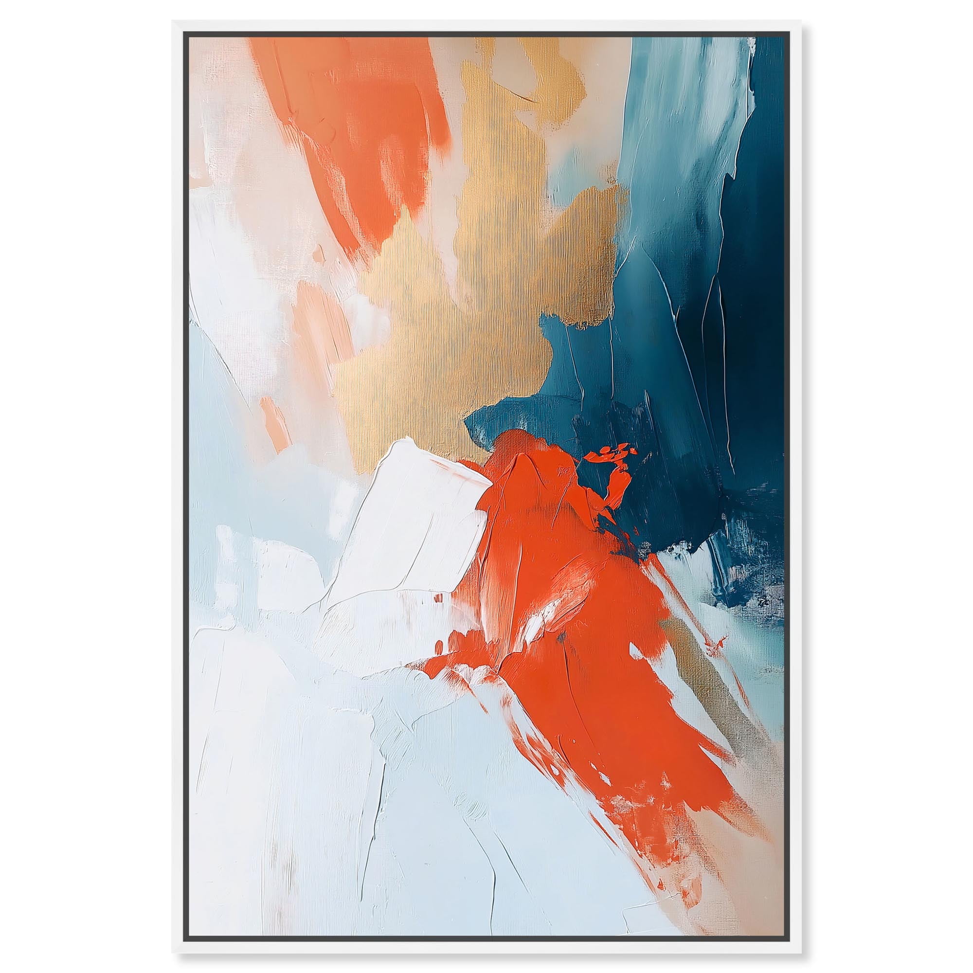 Art Remedy Marbled Abstracts Canvas, 30" x 45", White Frame, Bold and ...