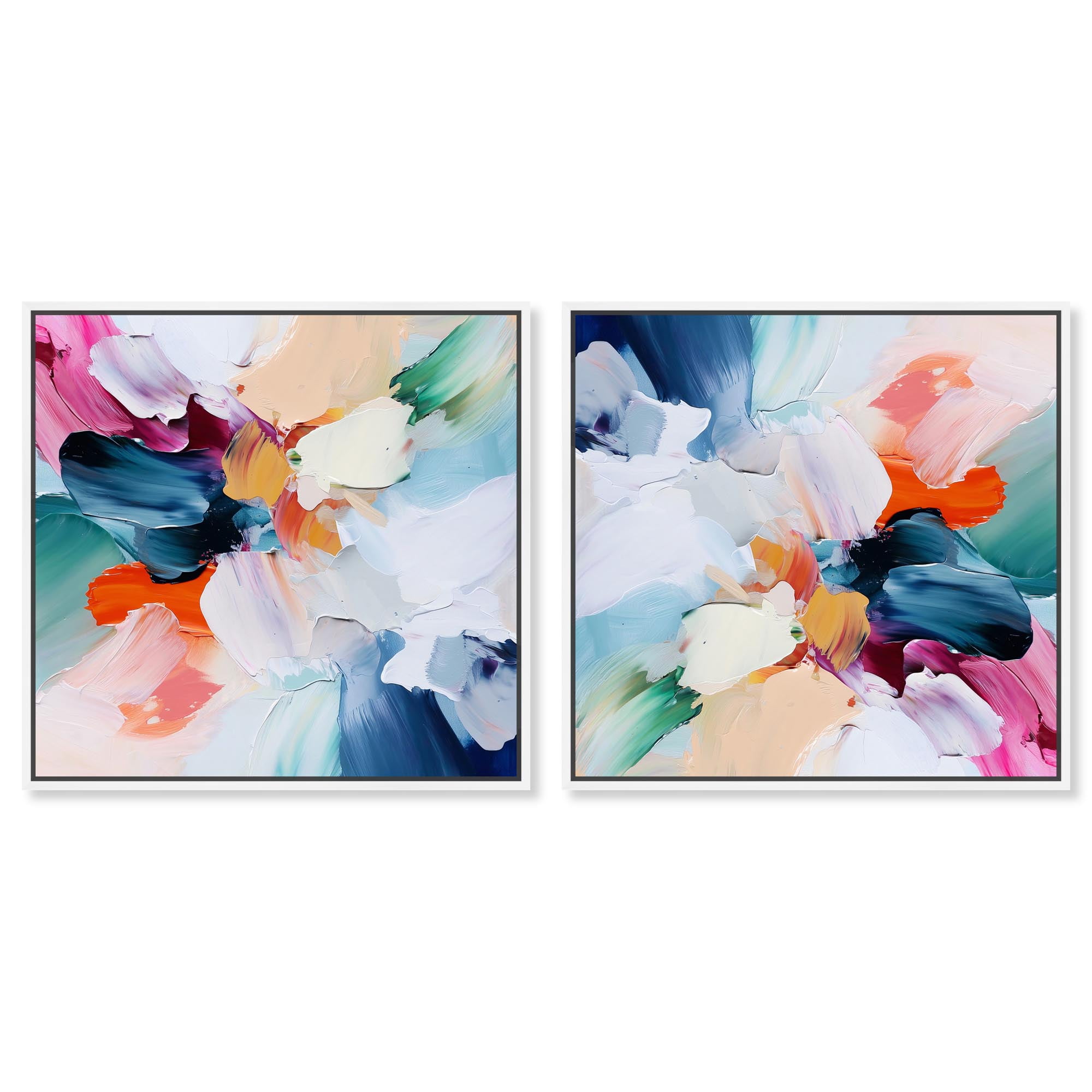 Art Remedy Maximalist Abstract Canvas, 30" x 30", White Frame, Visual ...