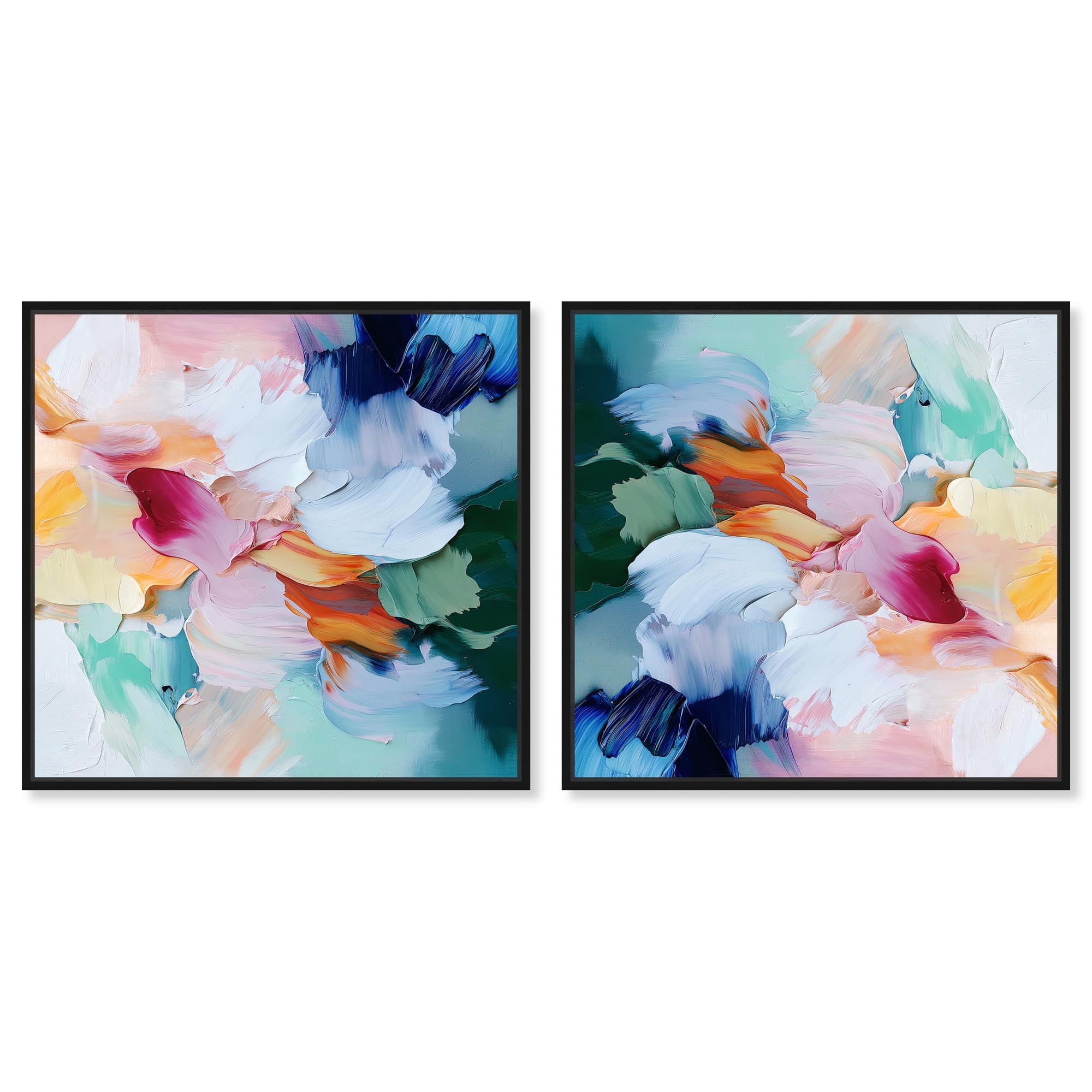 Art Remedy Maximalist Abstract Canvas, 40" x 40", Black Frame, Visual ...