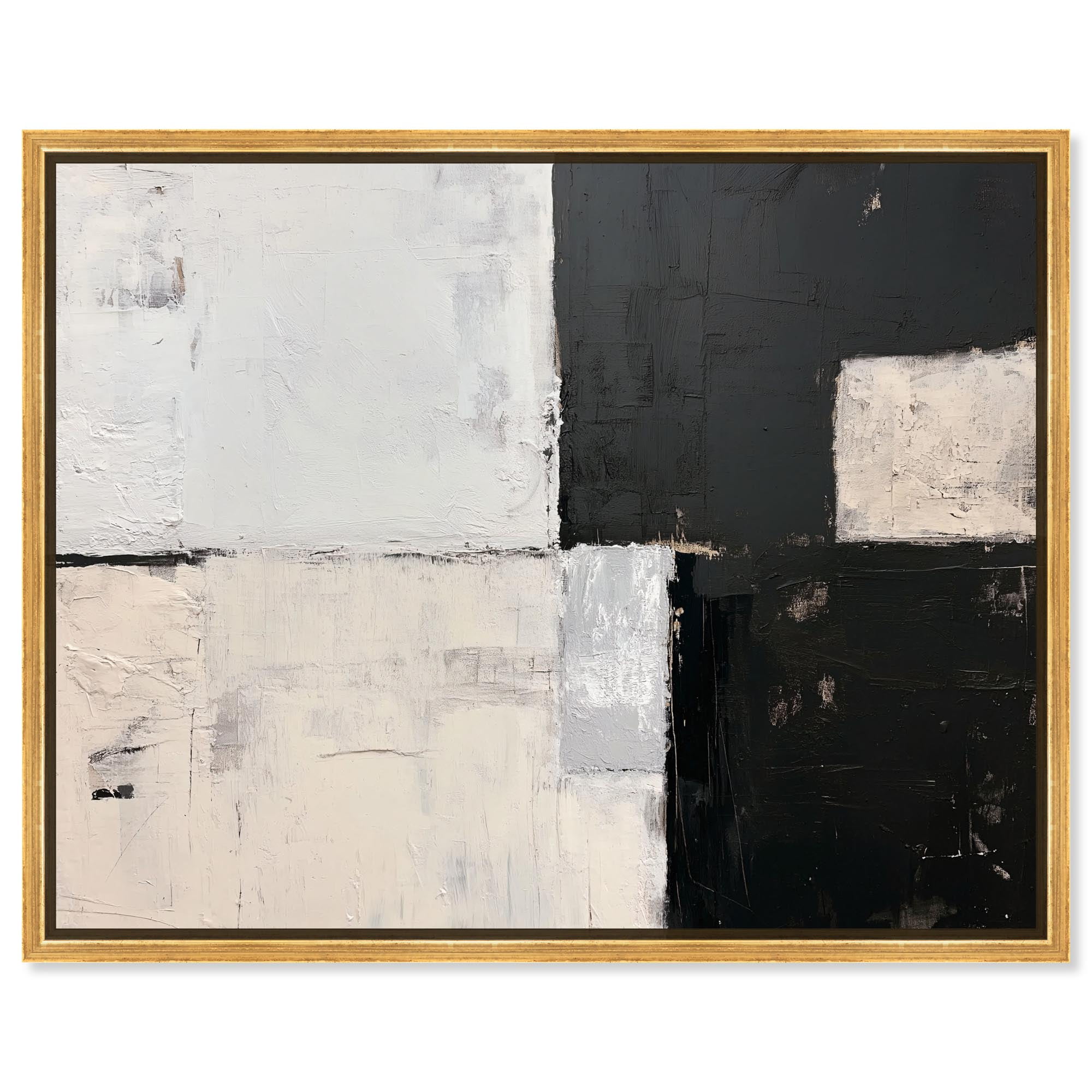 Art Remedy Midcentury Shape Art Canvas, 24" x 20", Gold Frame ...