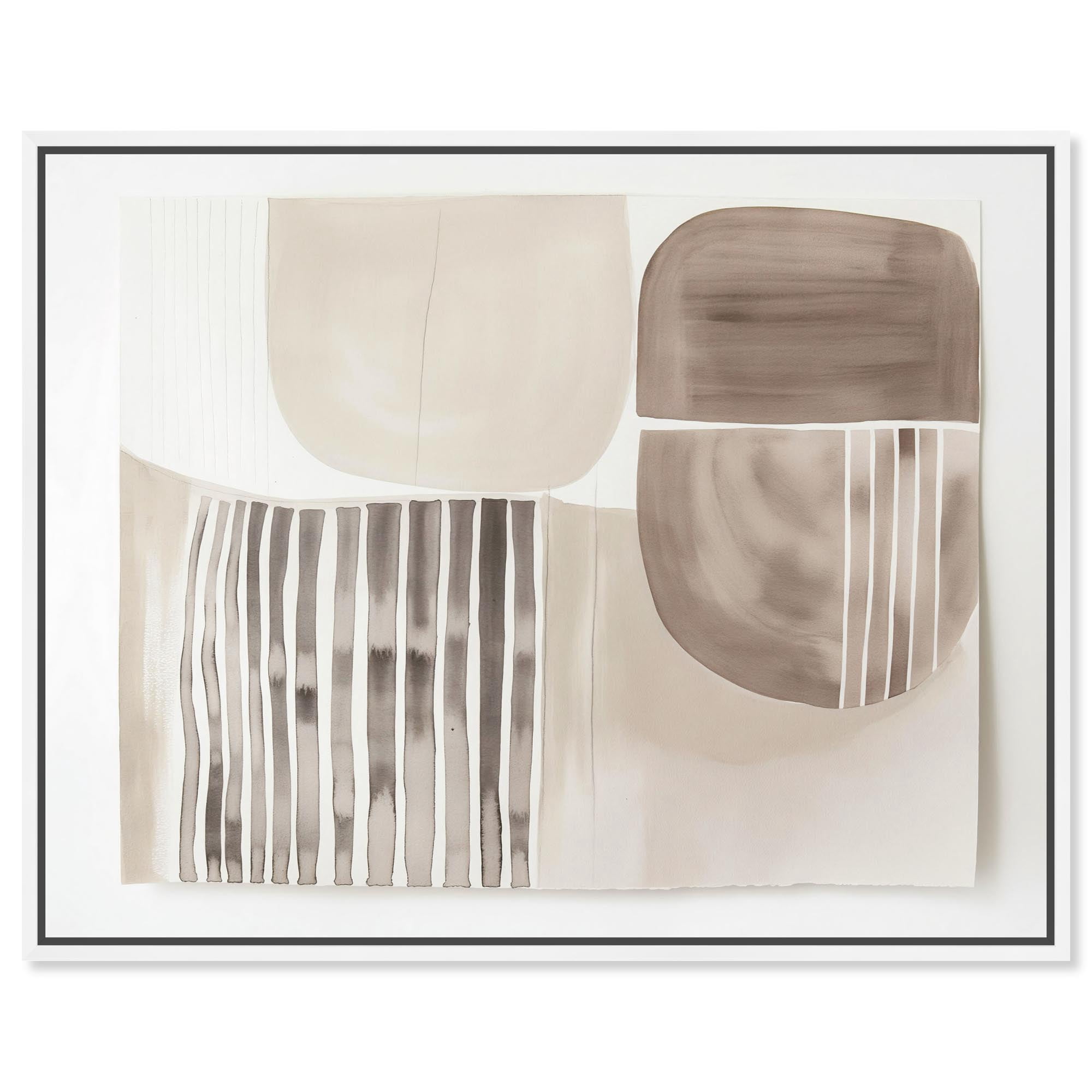 Art Remedy Midcentury Shape Art Canvas, 45" x 36", White Frame ...