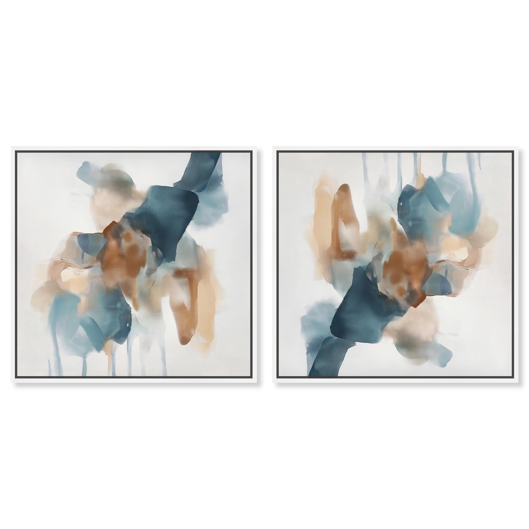 Art Remedy Minimal Abstract Canvas, 16" x 16", White Frame, Hidden ...