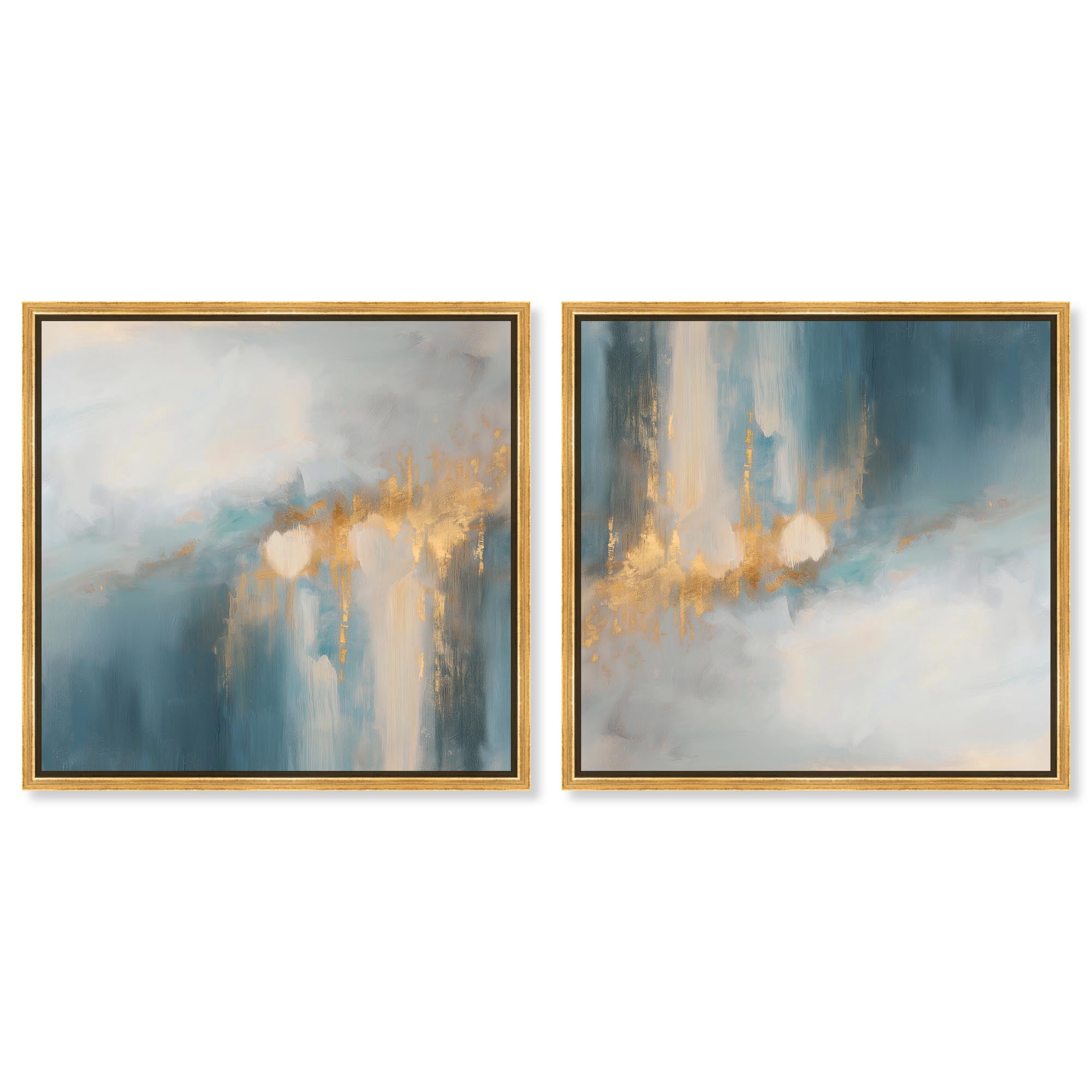 Art Remedy Minimal Abstract Canvas, 24" x 24", Gold Frame, Glimpse of ...