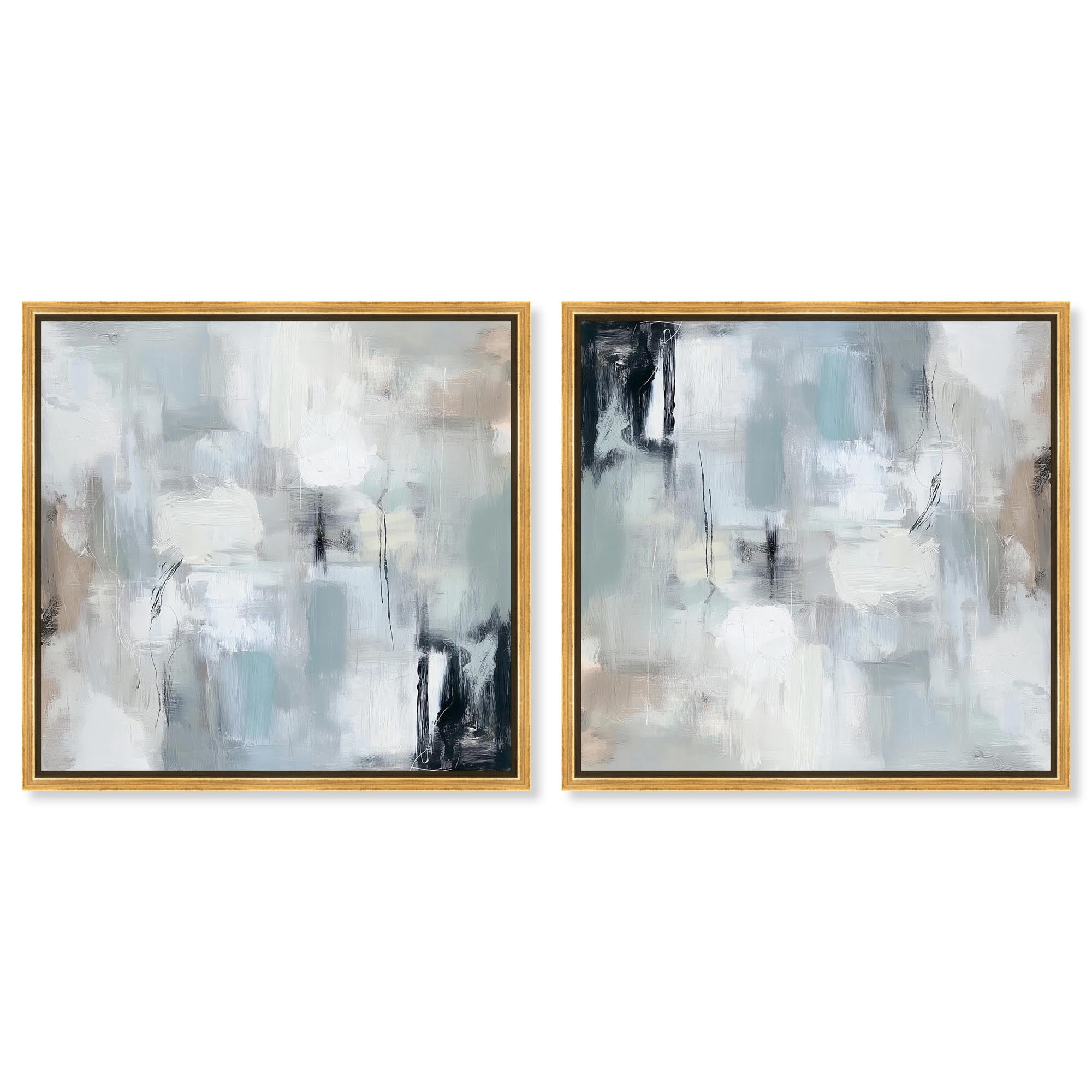 Art Remedy Minimalism Abstract Canvas, 12" x 12", Gold Frame, Moonlit ...