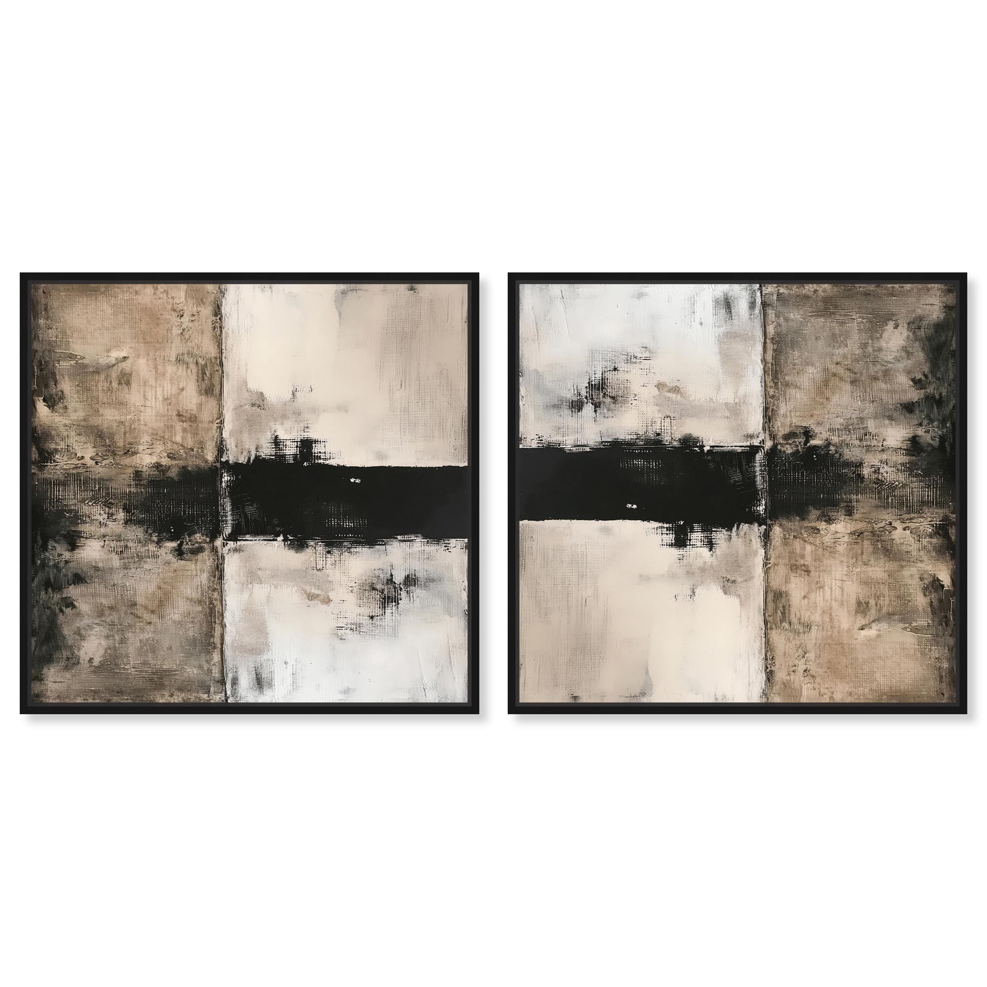 Art Remedy Minimalism Abstract Canvas, 16" x 16", Black Frame, Muddy ...
