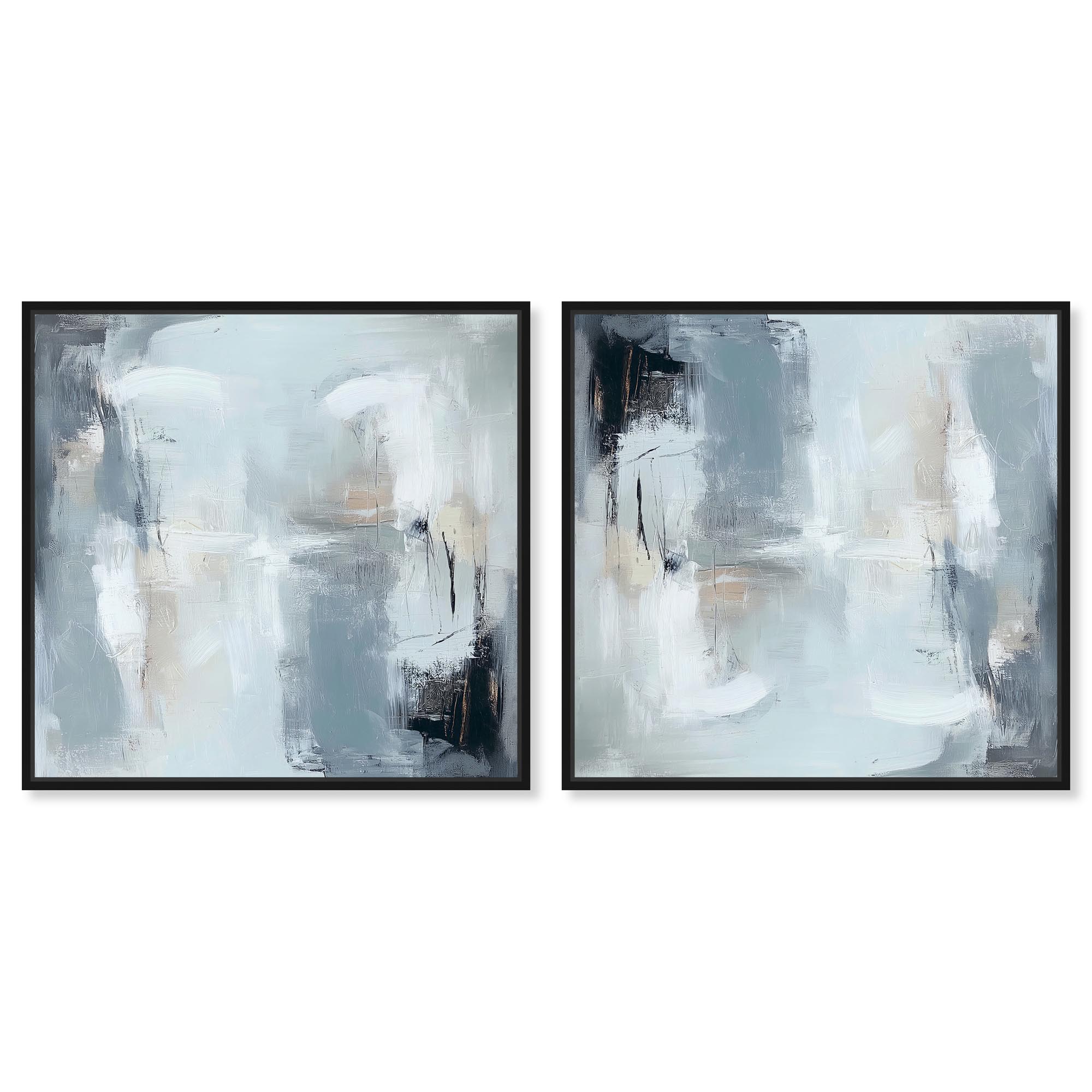 Art Remedy Minimalism Abstract Canvas, 20" x 20", Black Frame, Moonlit ...