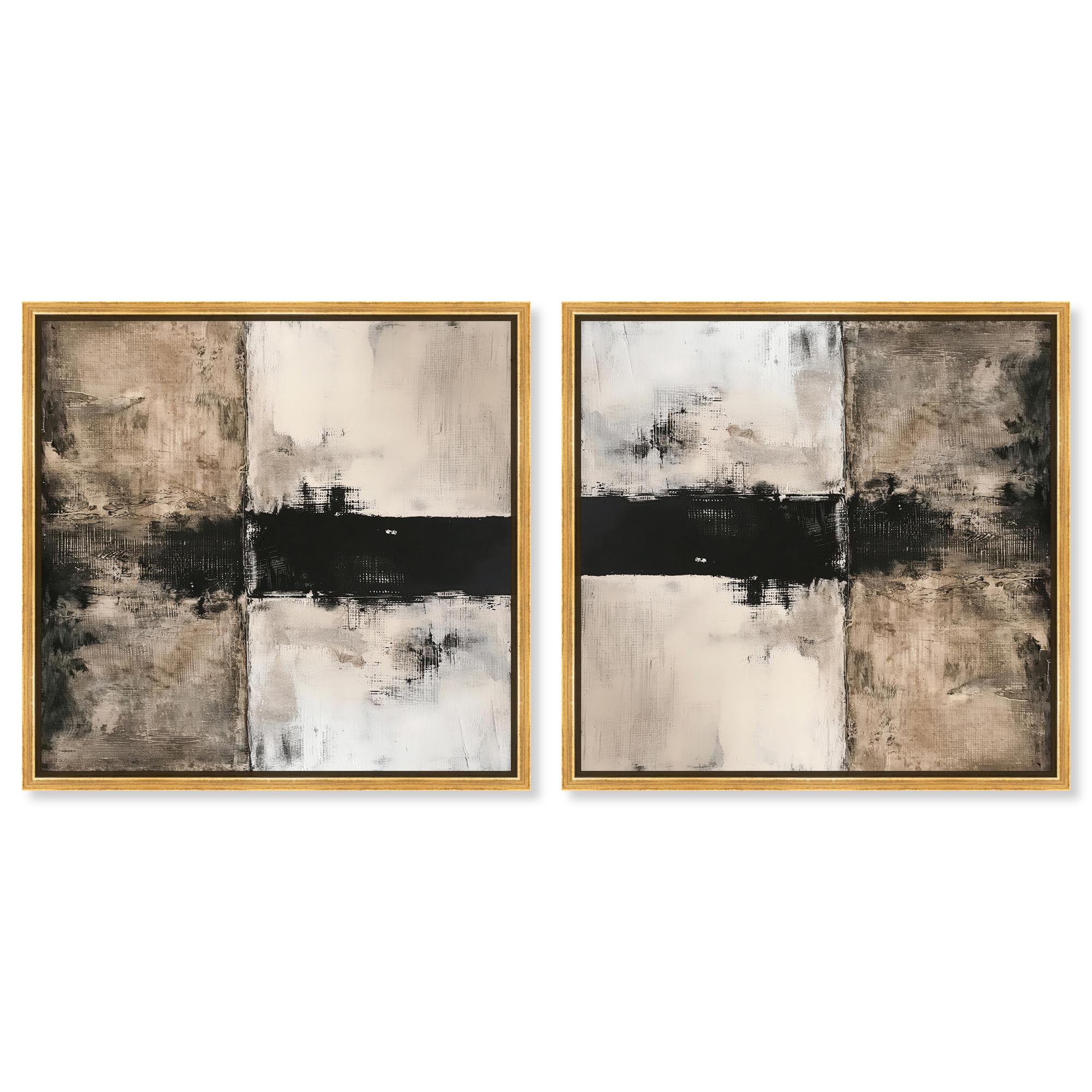Art Remedy Minimalism Abstract Canvas, 30" x 30", Gold Frame, Muddy ...