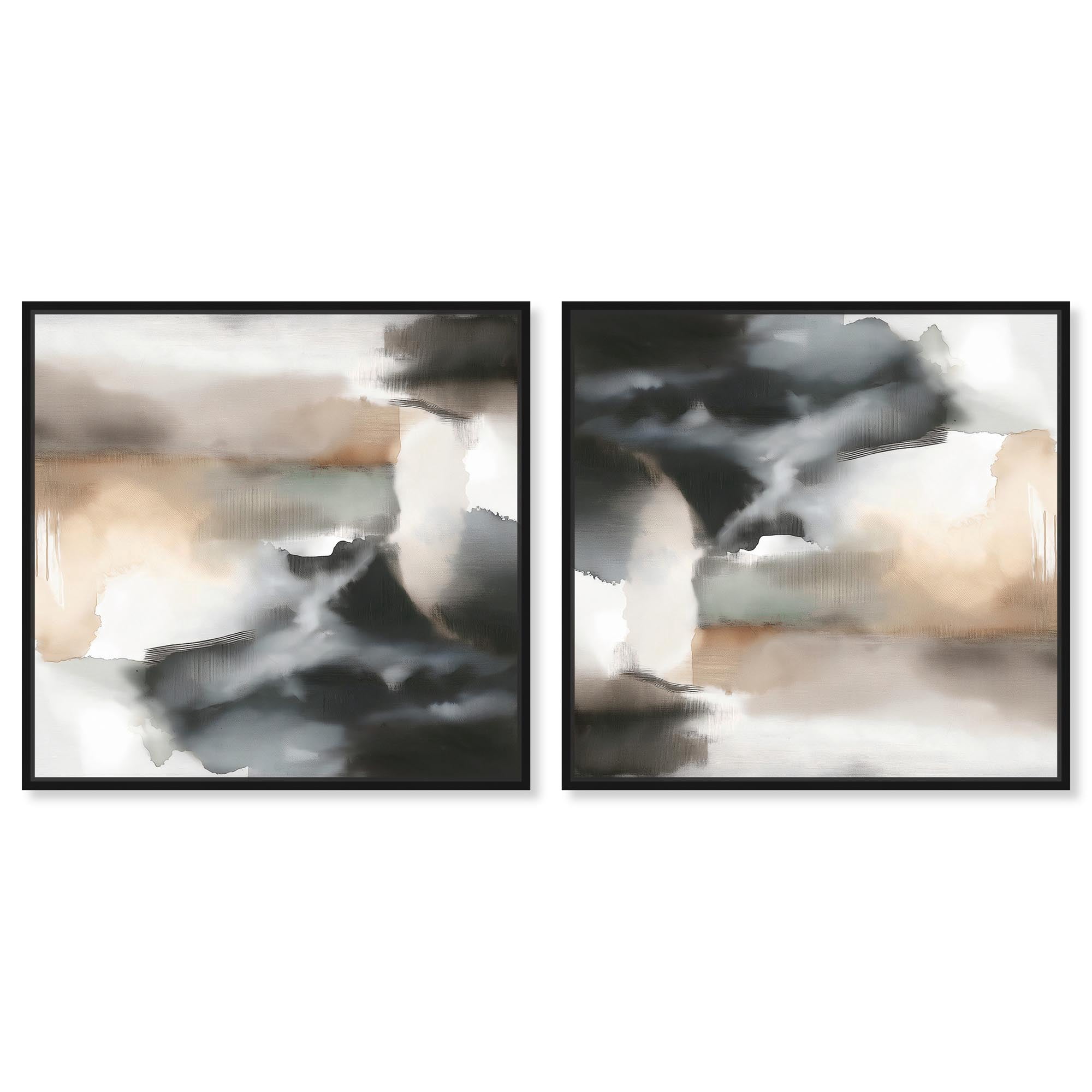 Art Remedy Minimalism Abstract Canvas, 40" x 40", Black Frame, Tonal ...