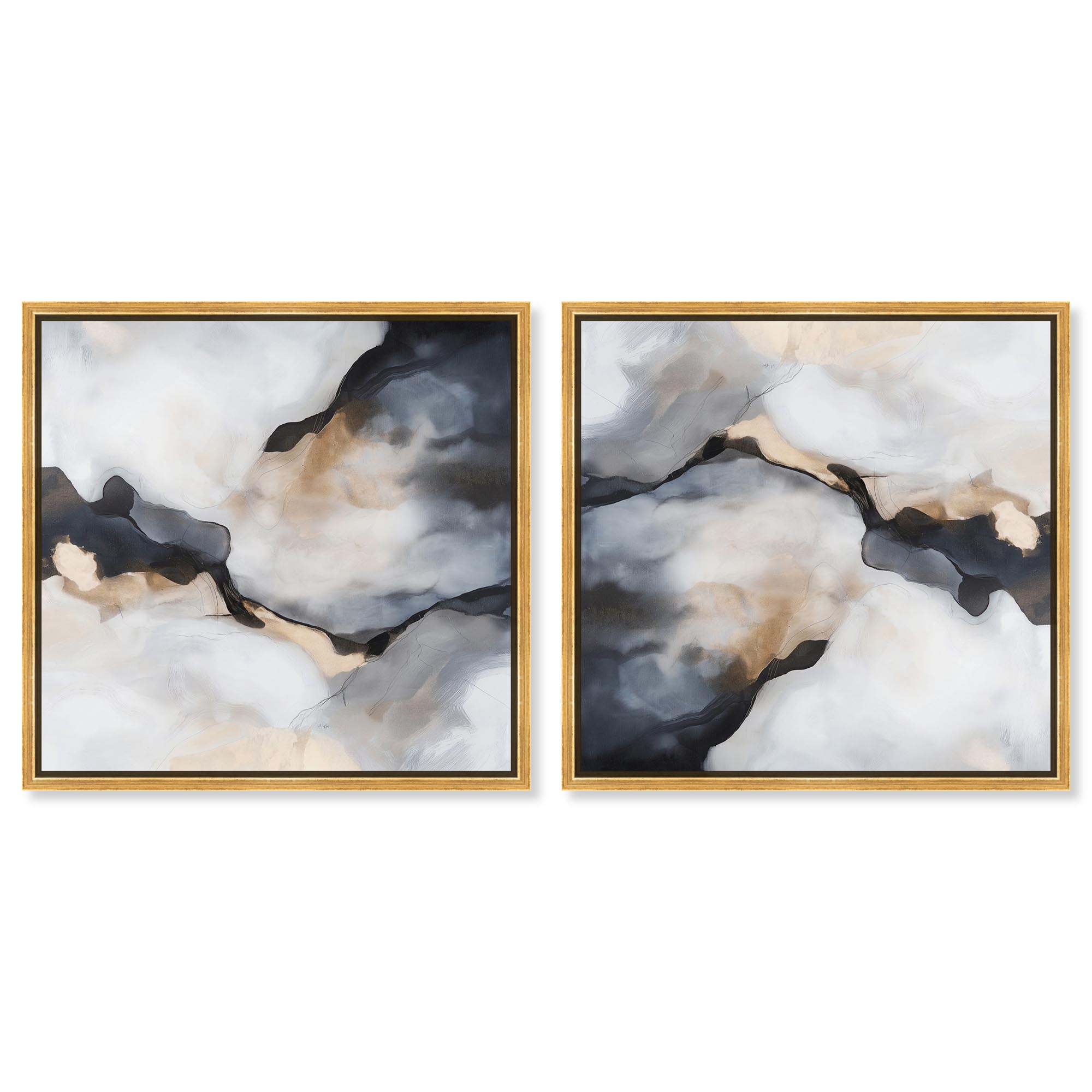 Art Remedy Minimalism Abstract Canvas, 40" x 40", Gold Frame, Blanure ...